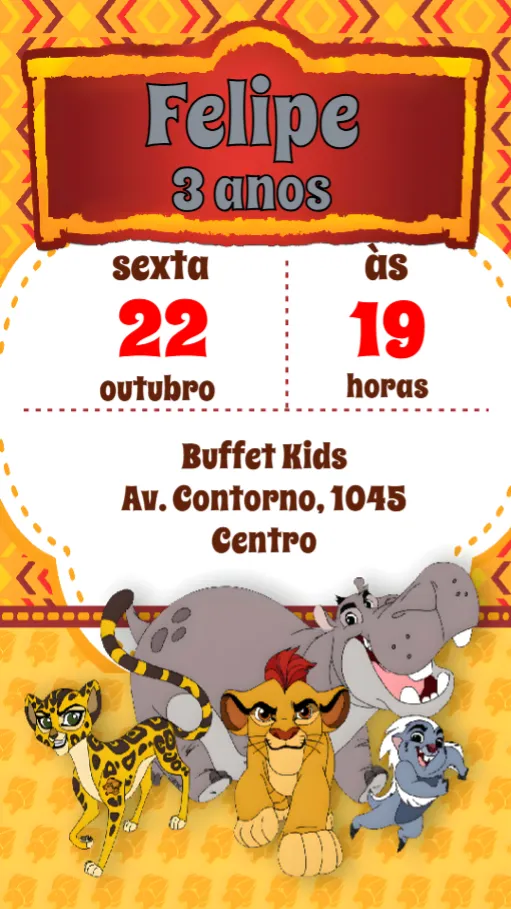 Digital Invitation The Lion King Guard - Kids Birthday | Convitede