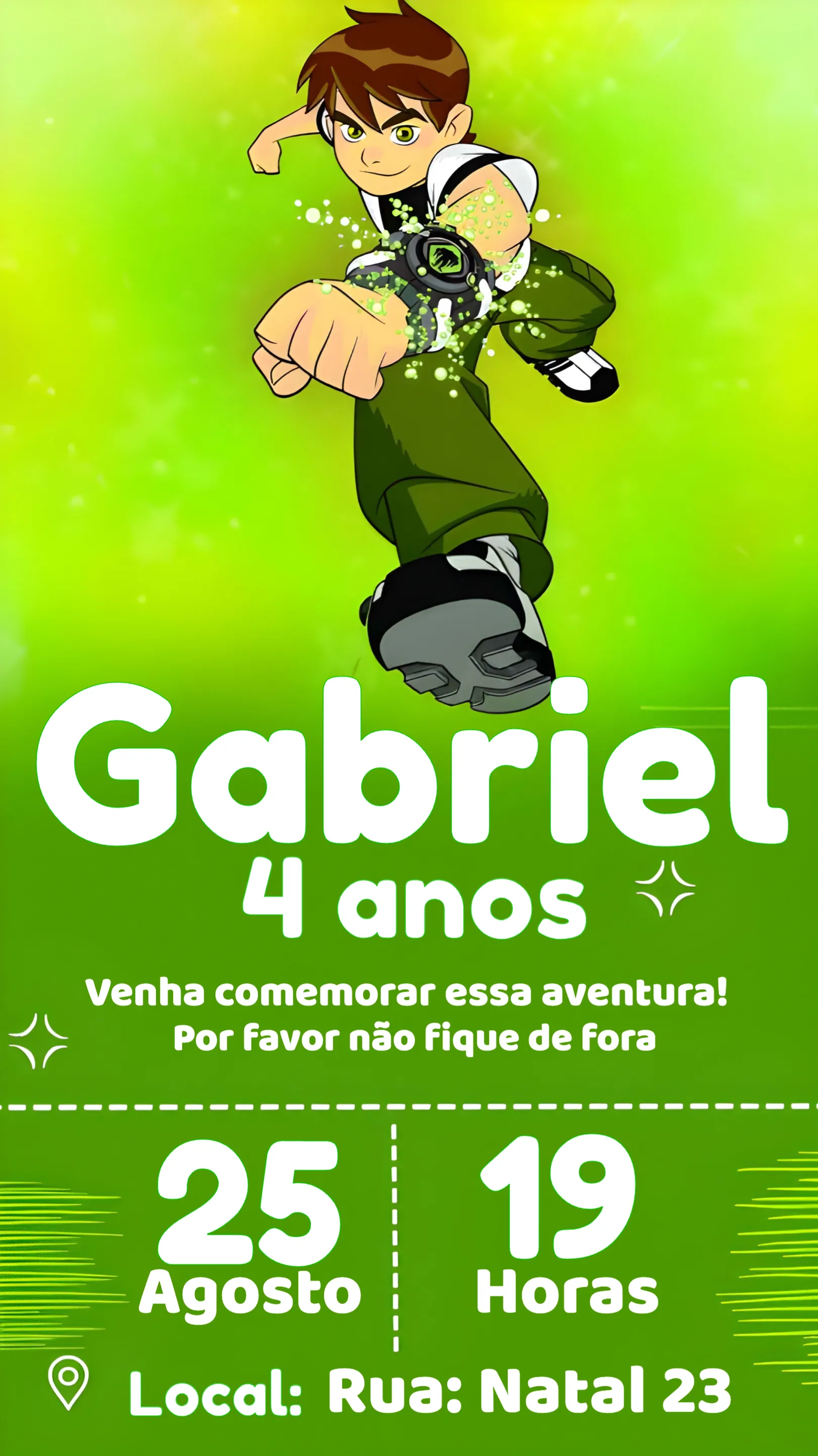 Ben 10 Cake Digital Invite - Kids Birthday | Convitede
