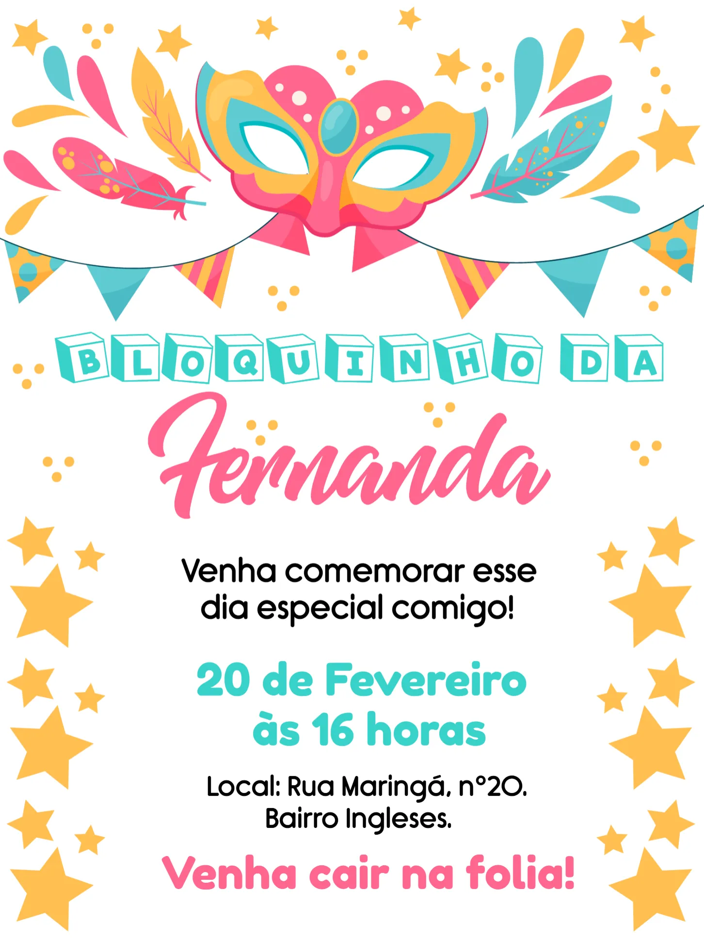 Carnival Block Party Serpentine - Festive Digital Invitation | Convitede