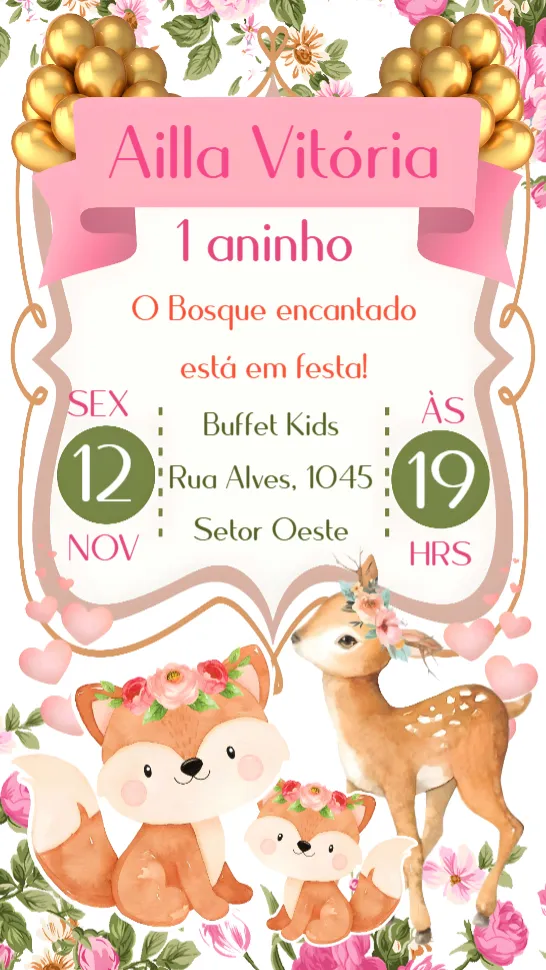 Cumpleanos En El Bosque Grátis | Templates Editáveis, Modelos e ...