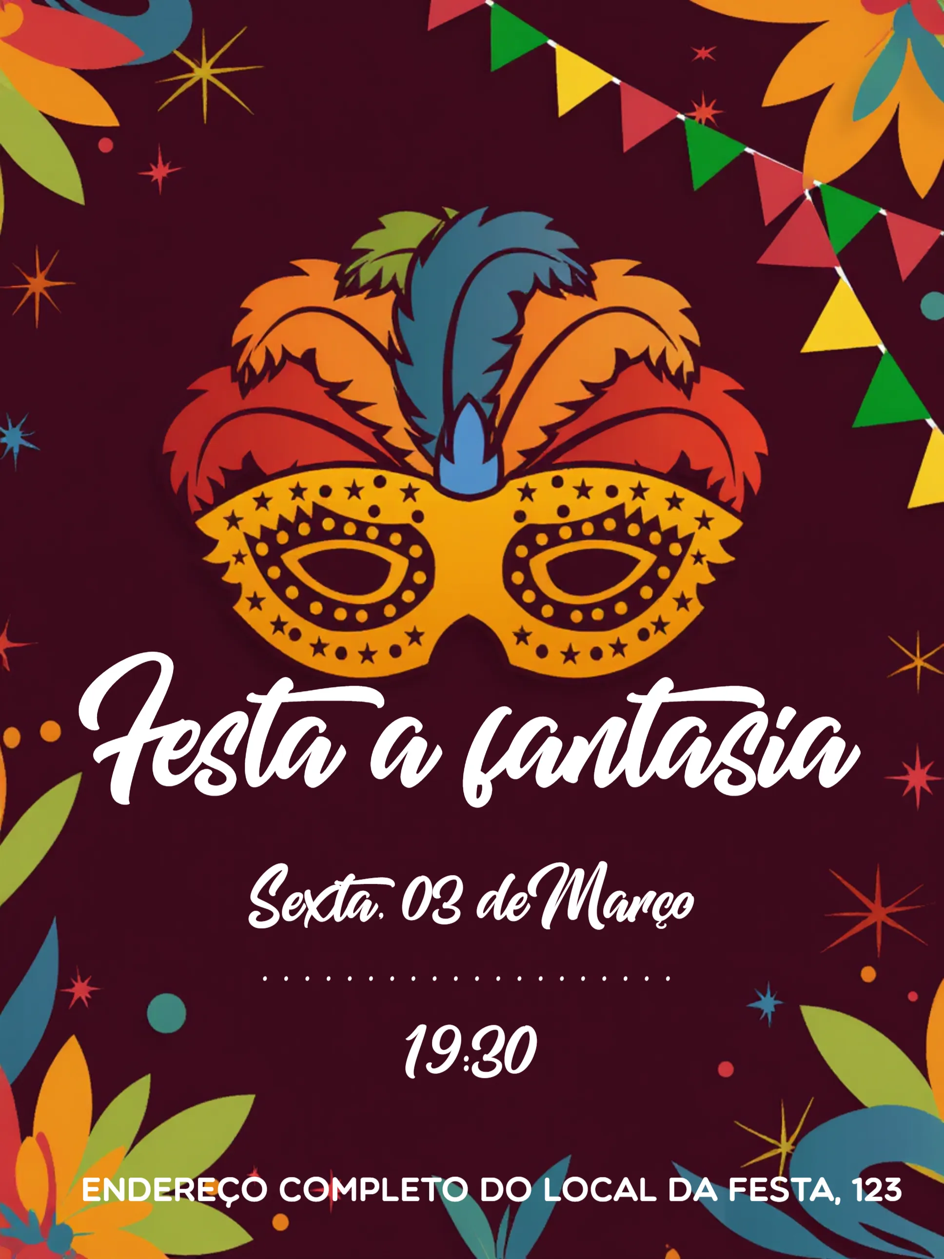 Convite Digital Carnaval Festa - Datas Comemorativas