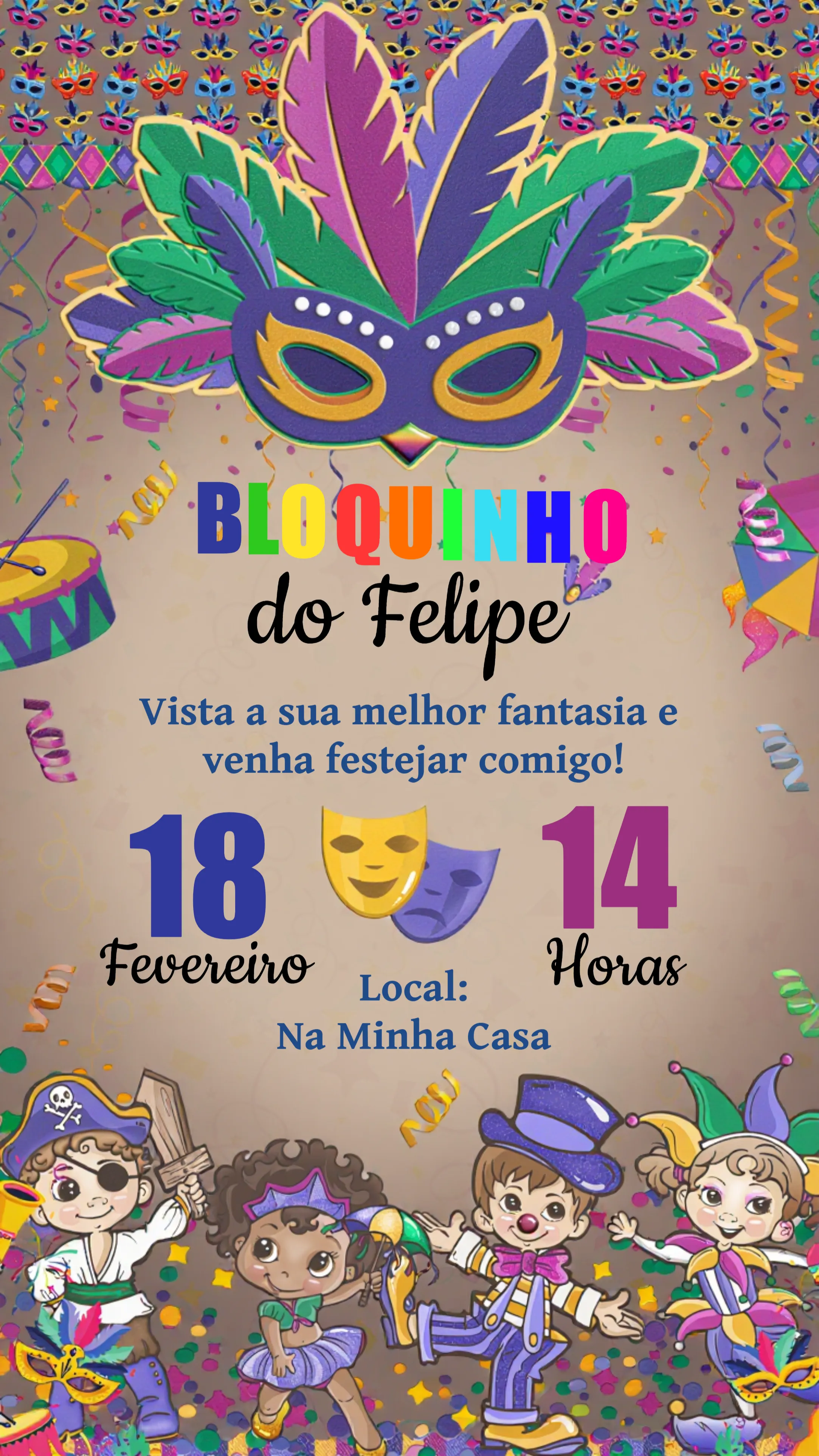 Digital Carnival Samba Invitation - Holidays | Convitede