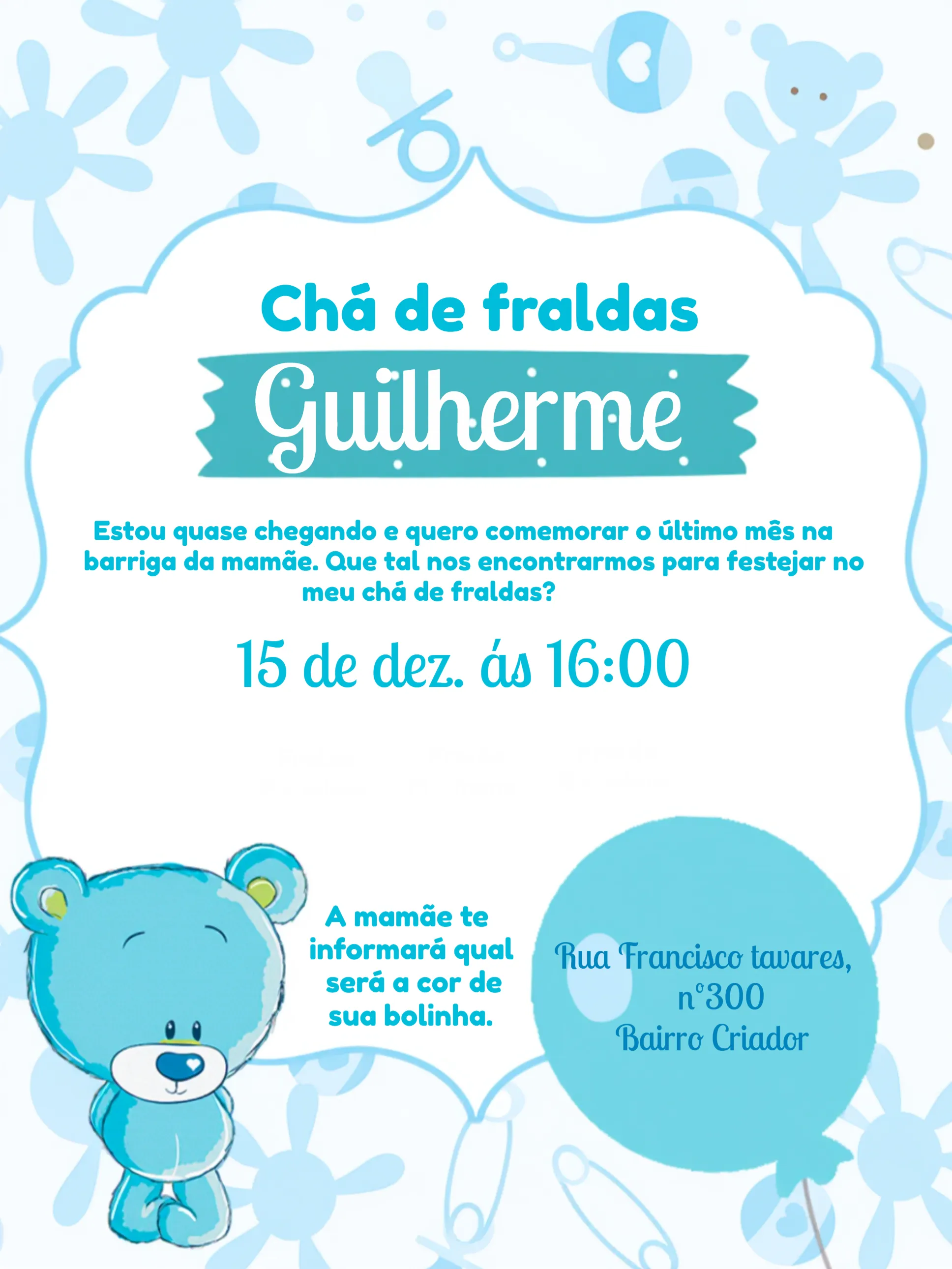 Invitación Baby Shower Osito Pato - ¡Personaliza Ya! | Convitede