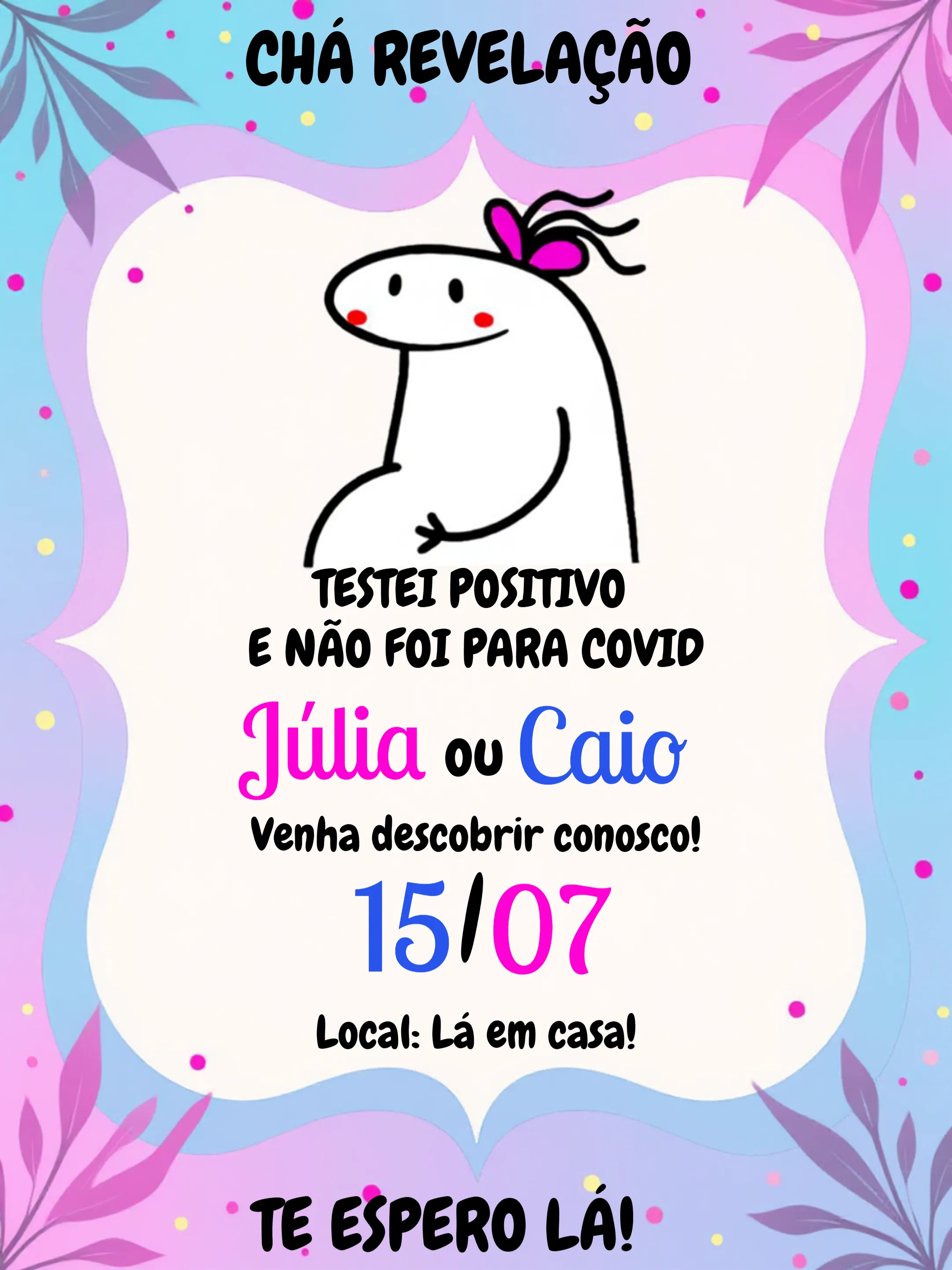 Digital Invitation Flork Blue Gender Reveal | Gender Reveal Tea | Convitede