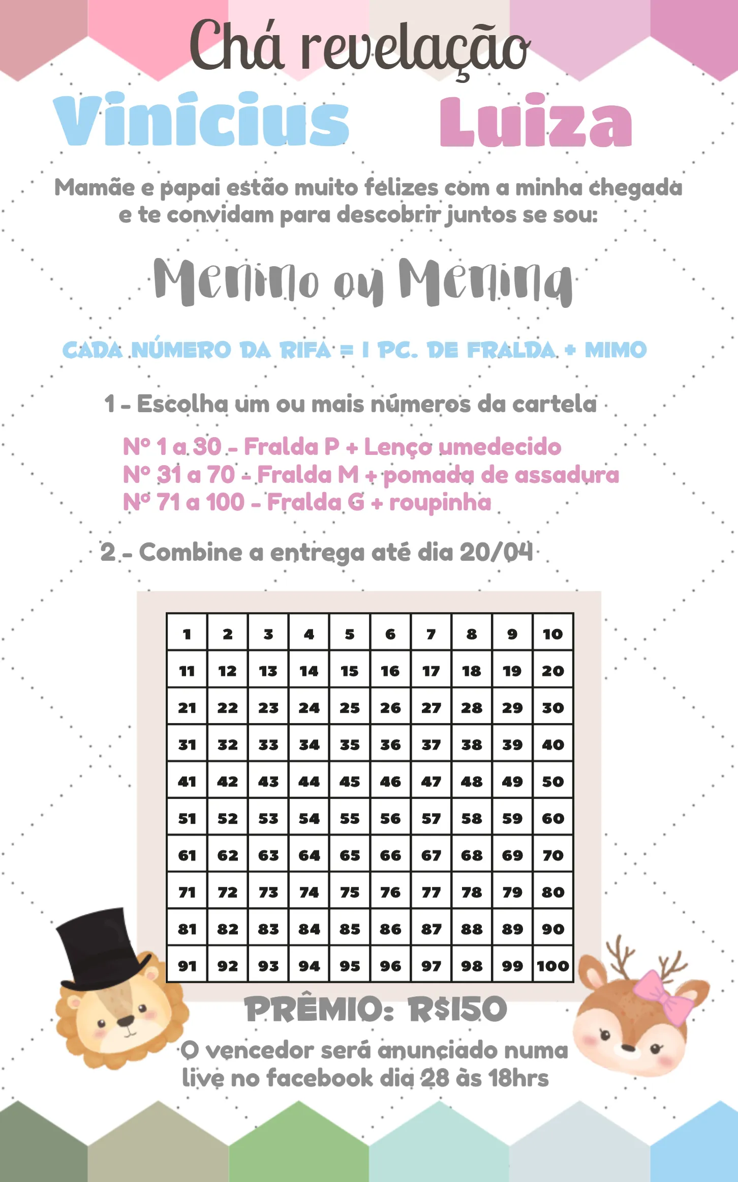 Safari Bear Gender Reveal Tea Party - Lovely Digital Invitation | Convitede