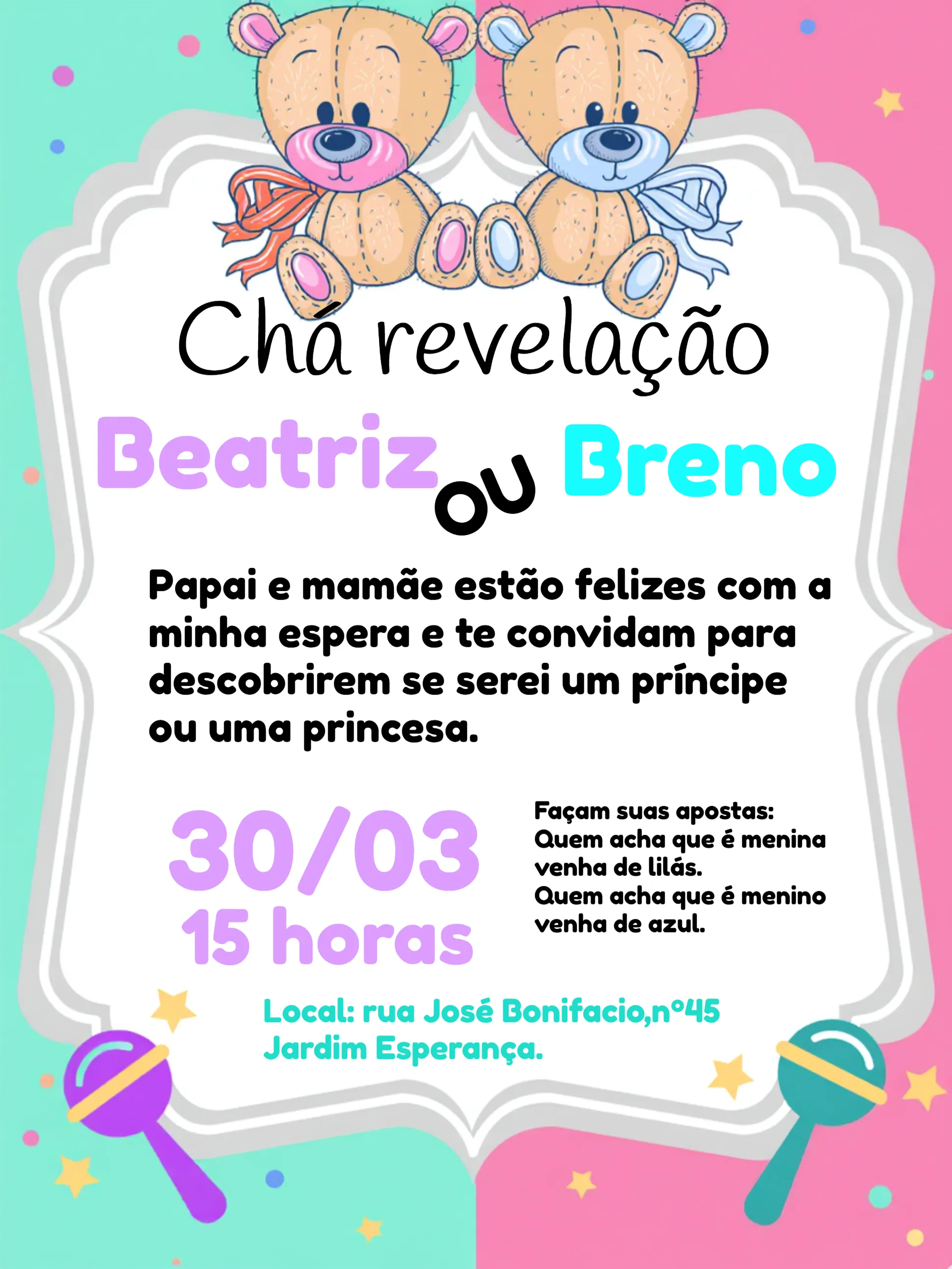 Teddy Bears Tea Gender Reveal - Enchanting Digital Invitation | Convitede