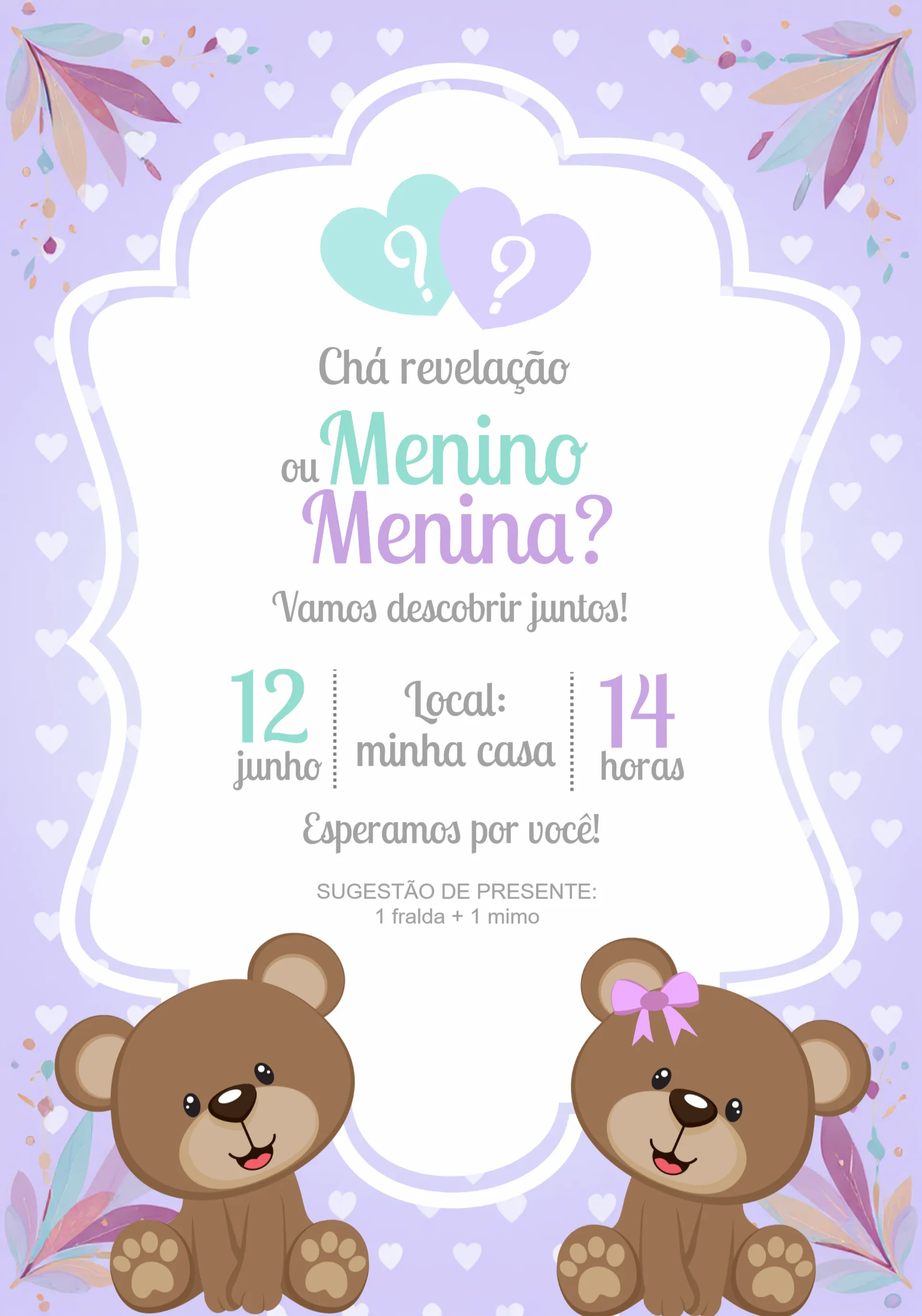 Teddy Bears White Reveal Tea Party - Children's Birthday | Convitede