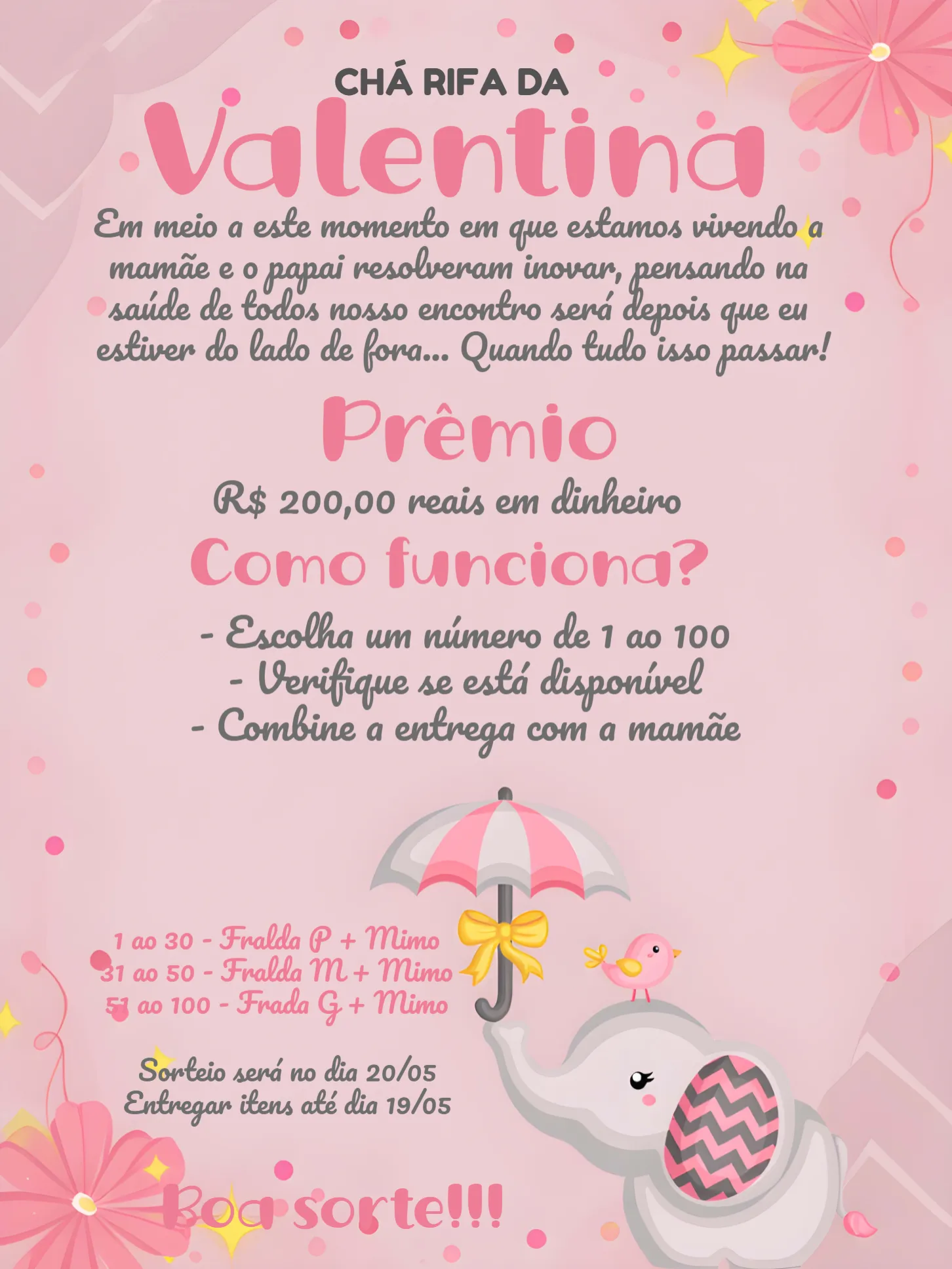 Elephant Raffle Tea Party Invitation - Celebrate with Style | Convitede
