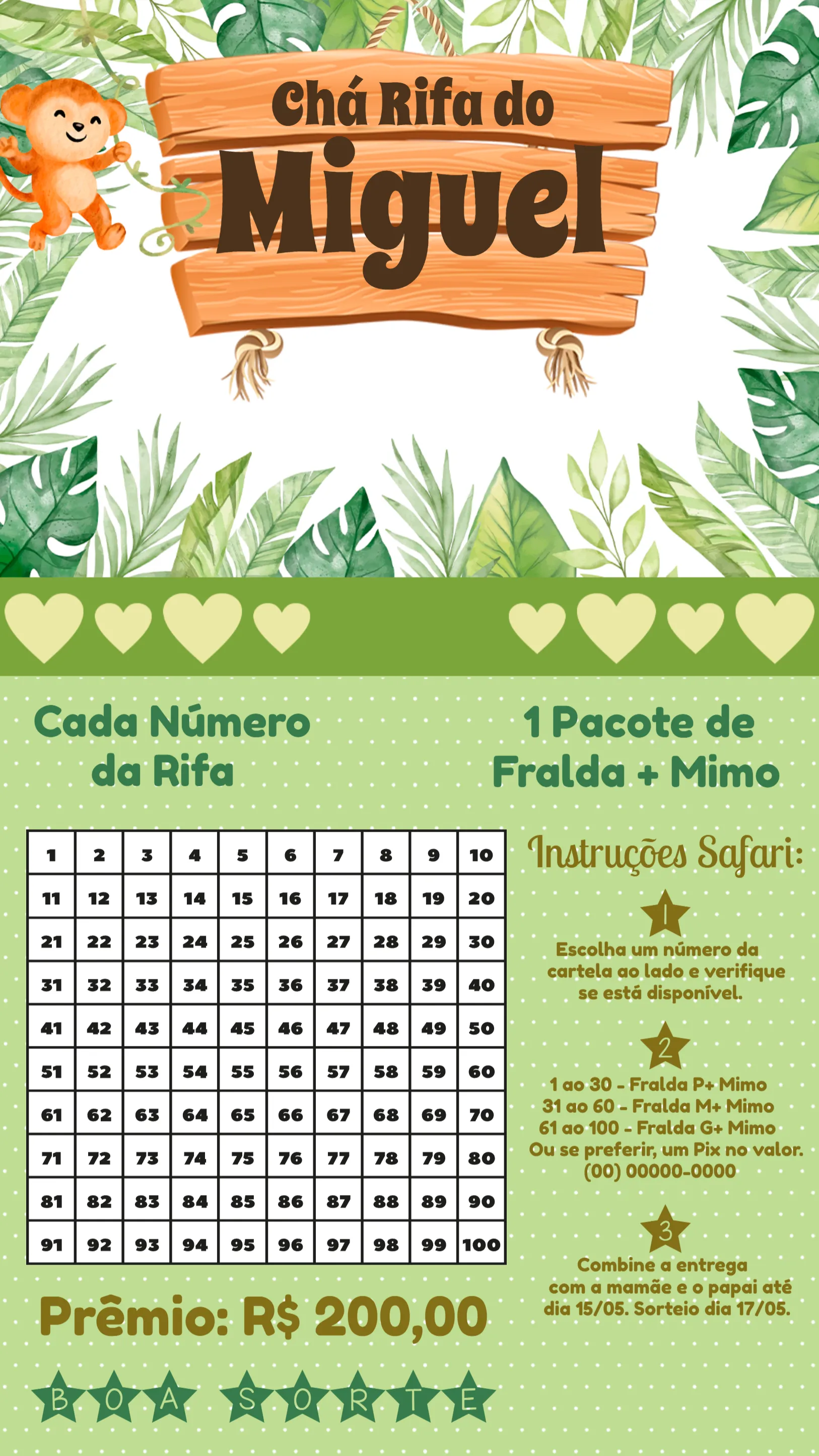 Safari Jungle Raffle Tea - Most Searched Digital Invitation | Convitede