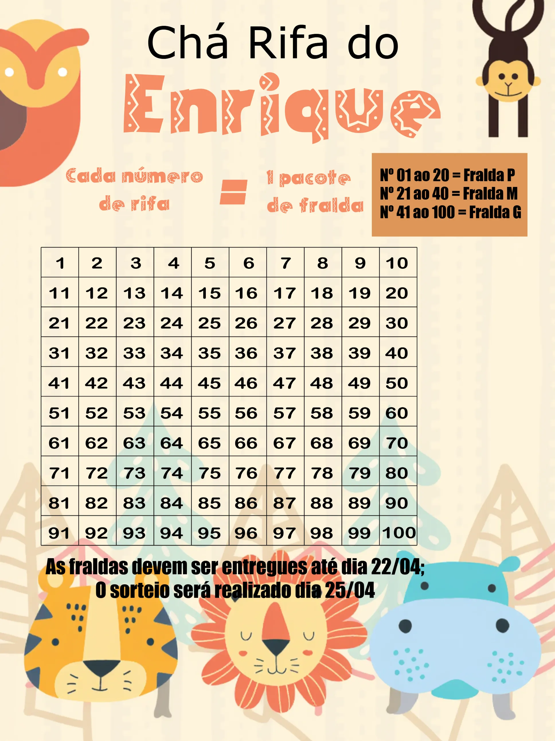 Digital Invitation Safari Zebra Tea Raffle - Have Fun! | Convitede