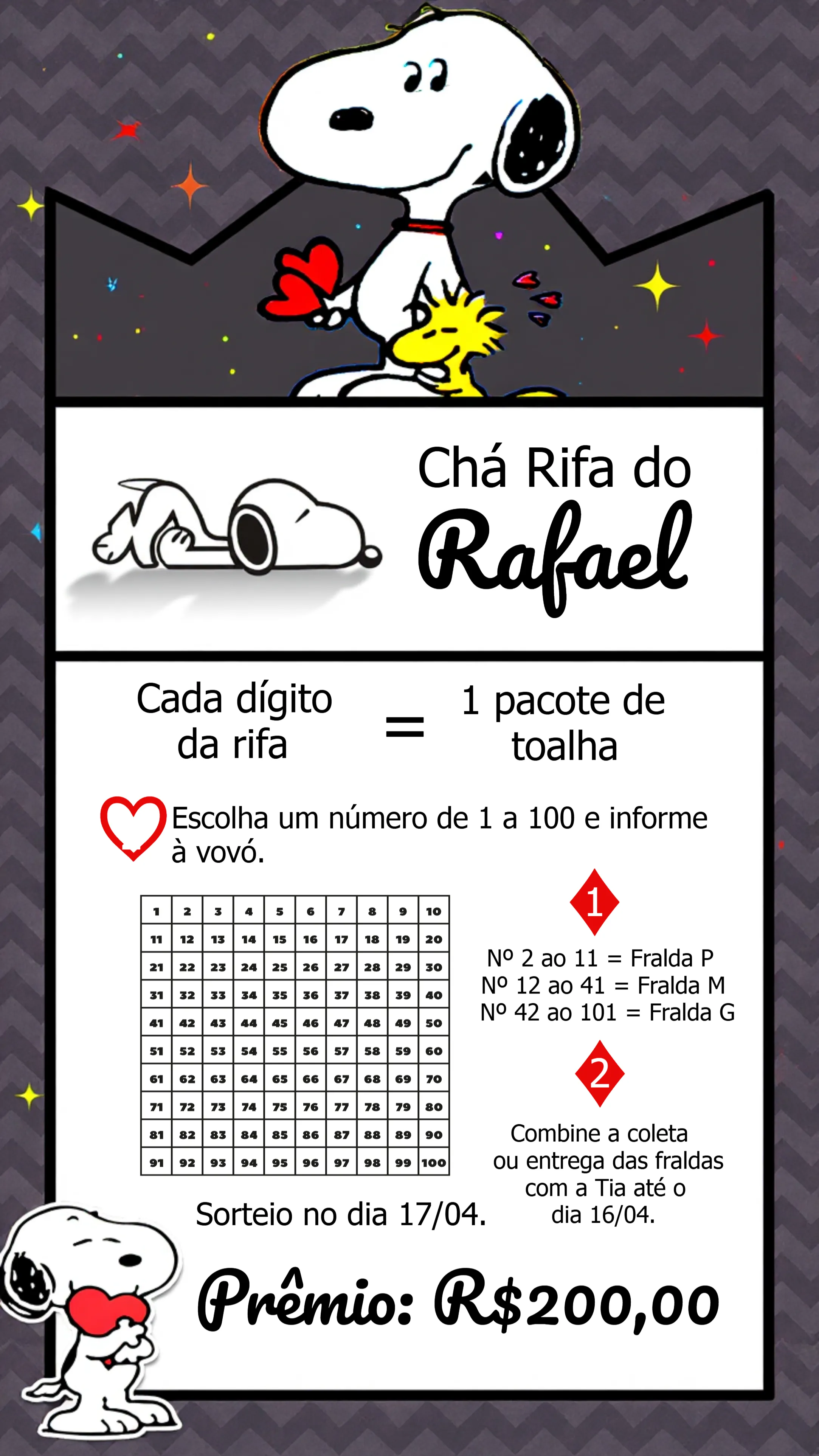 Snoopy Peanuts Tea Raffle - Fun Digital Invitation | Convitede