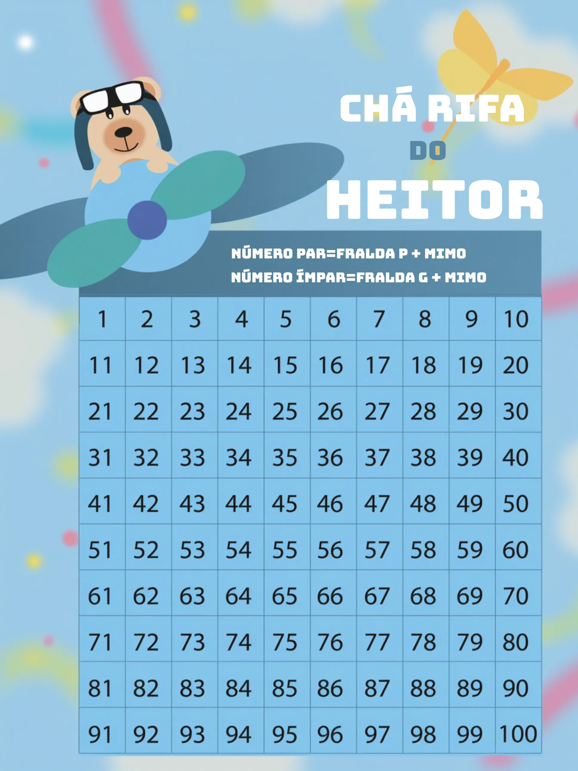 Purple Aviator Teddy Bear Tea Raffle - Charming Digital Invitation ...