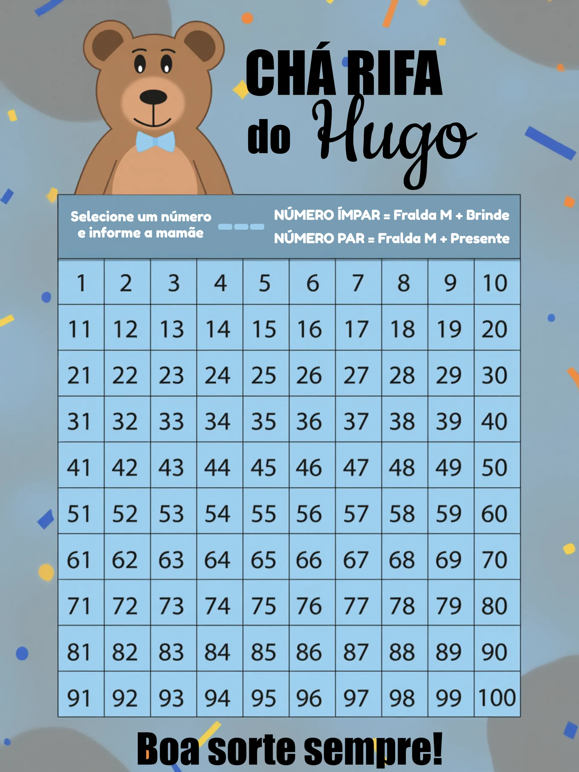 Digital Invitation Baby Shower Raffle White Teddy Bear Tea | Convitede