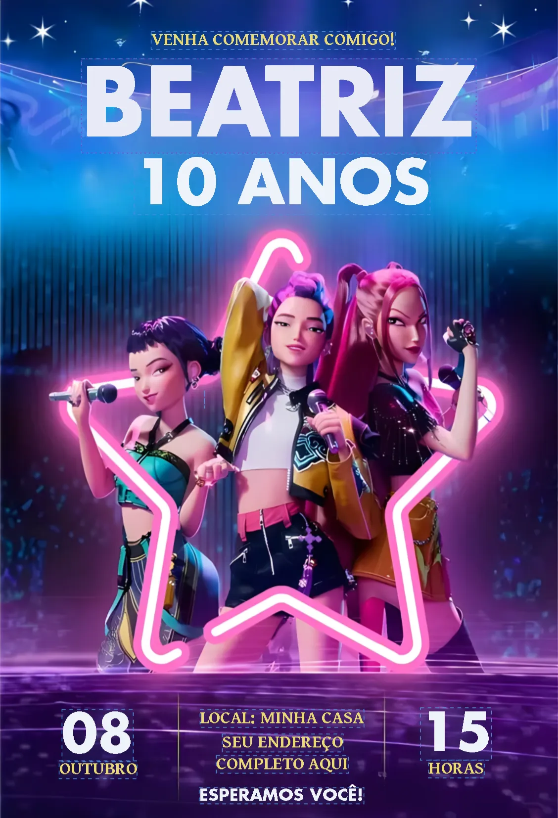 Invitación Cumpleaños Guerreras del Kpop - Celebra con Gran Estilo ...