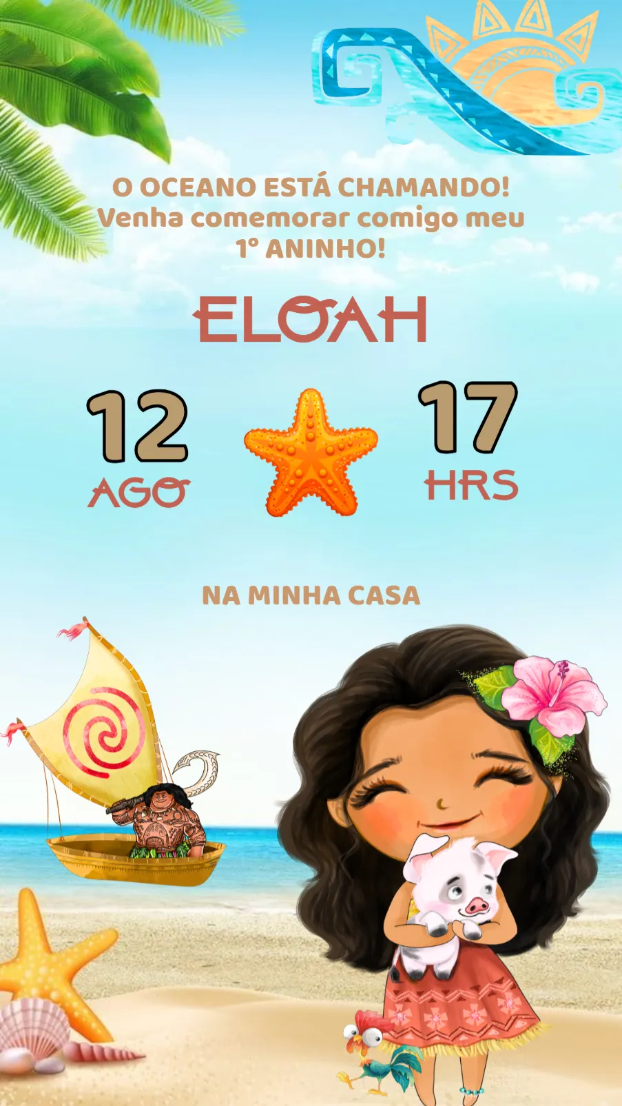 Moana Birthday Invitation - Enchanted Children's Birthday | Convitede