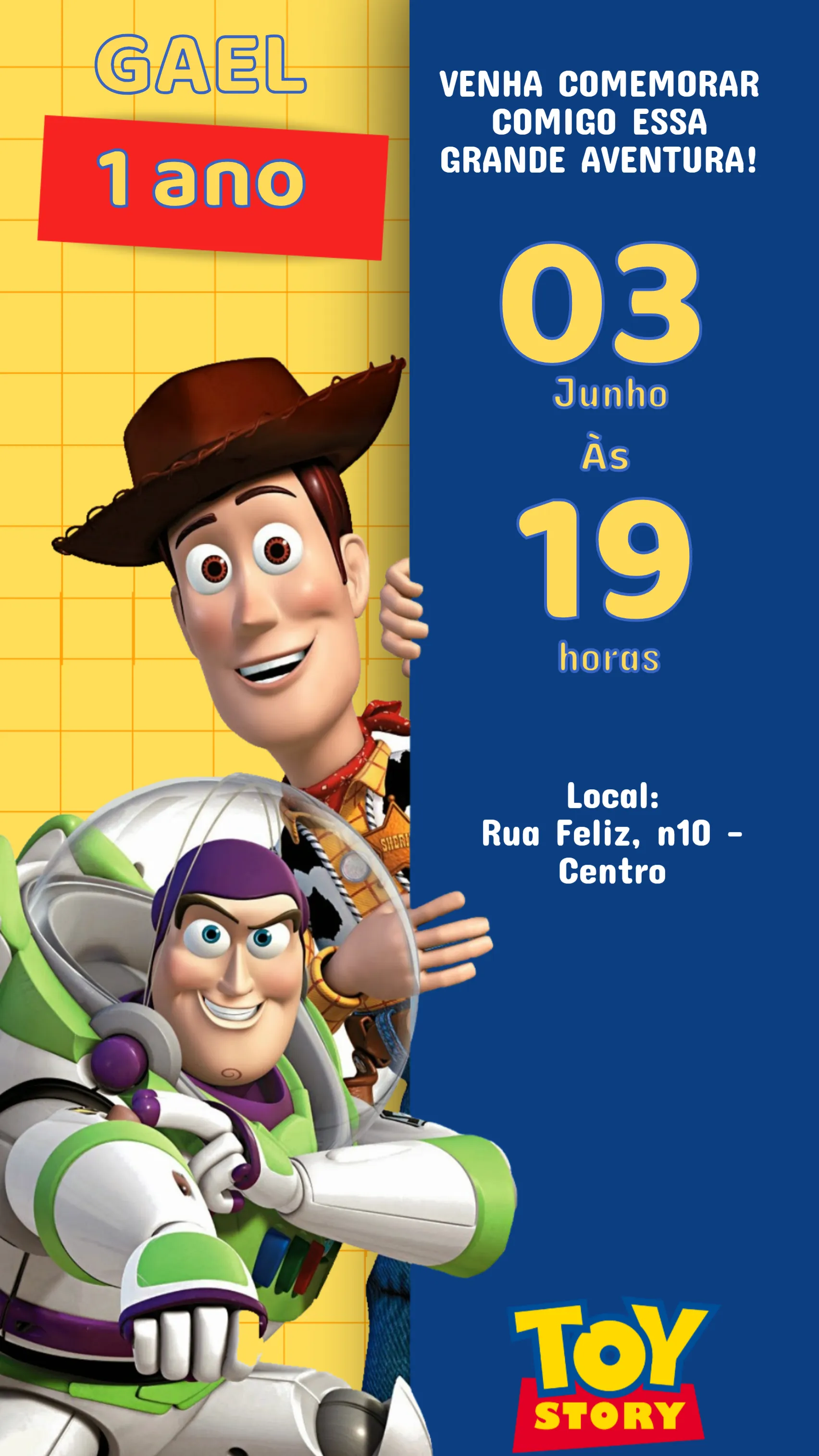Convite Aniversário Toy Story - Aniversário Infantil | Convitede