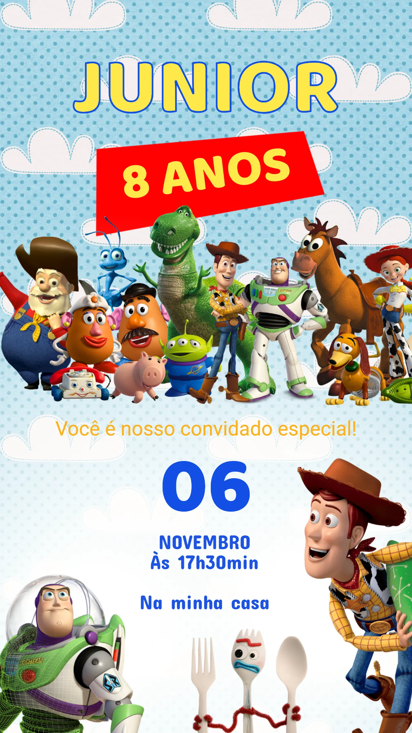 Convite Convite Aniversário Toy Story – Editar Online | Convitede