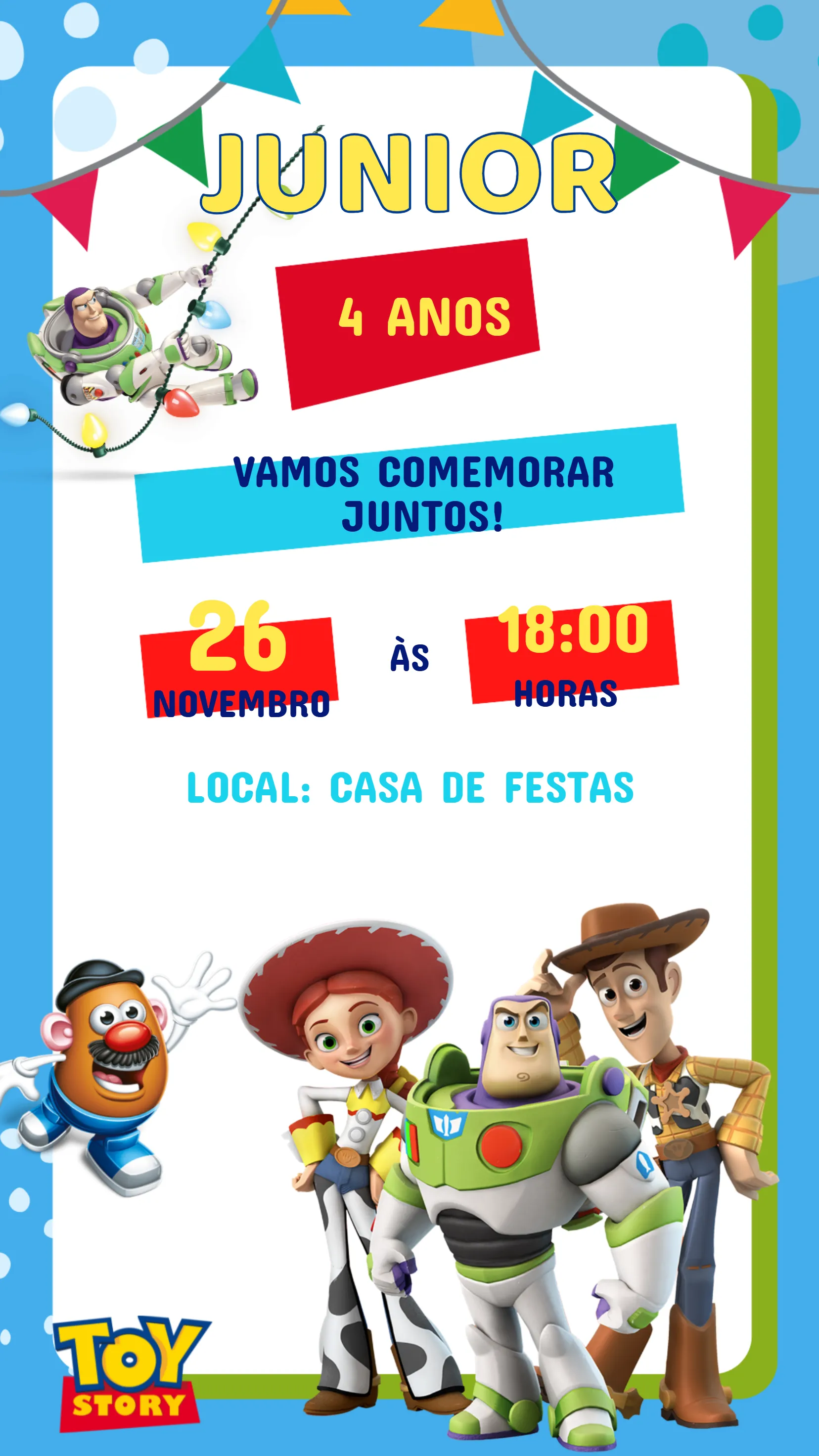 Convite Aniversário Toy Story - Aniversário Infantil | Convitede