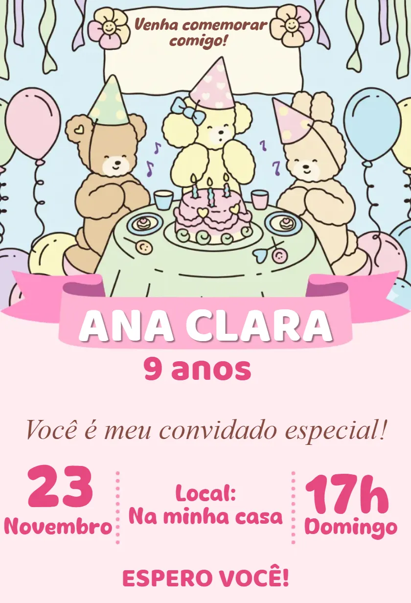 Invitacion Digital En Color Rosa Grátis | Templates Editáveis, Modelos ...