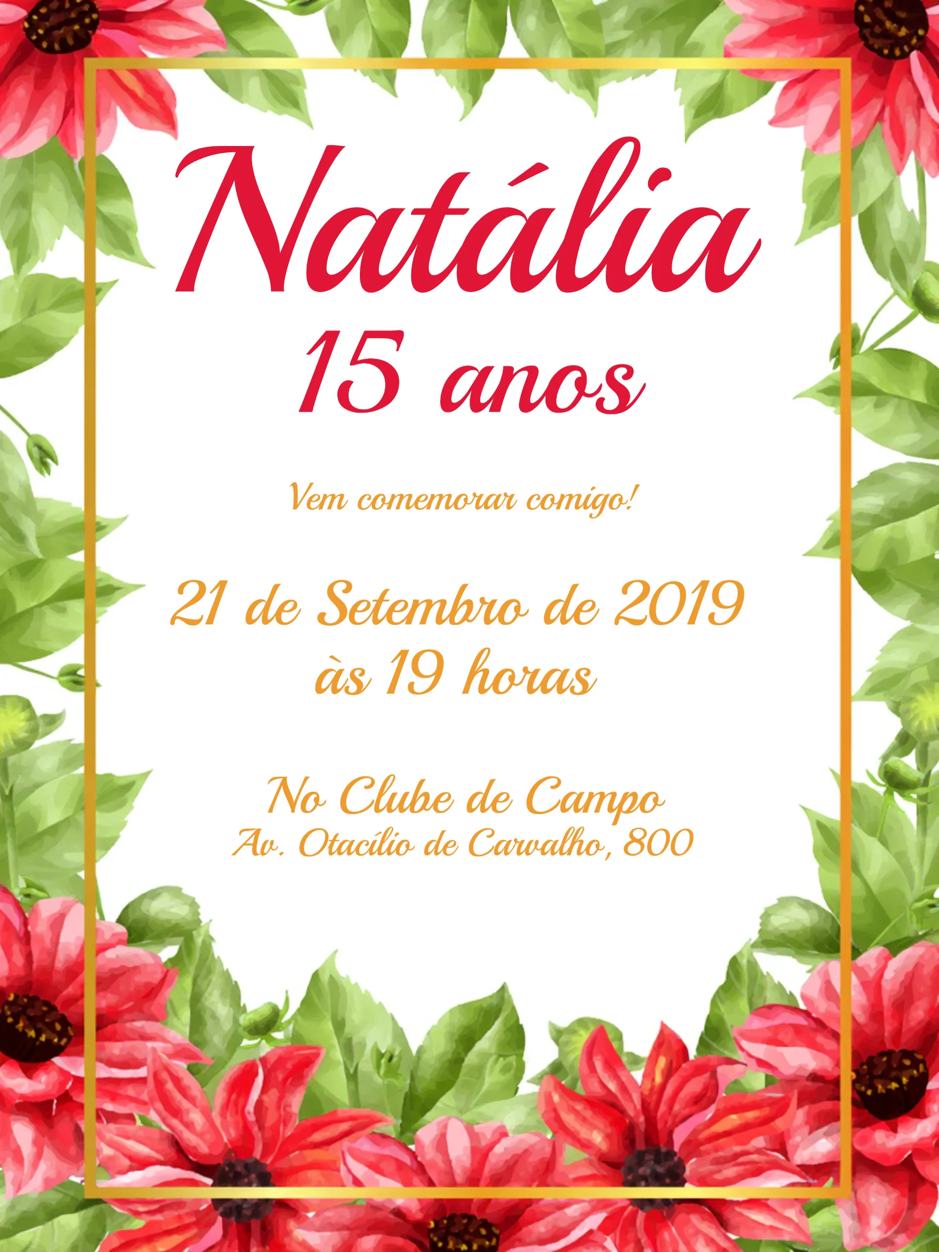 Invitación De 15 Años Clásico En Campo de Lujo | Convitede