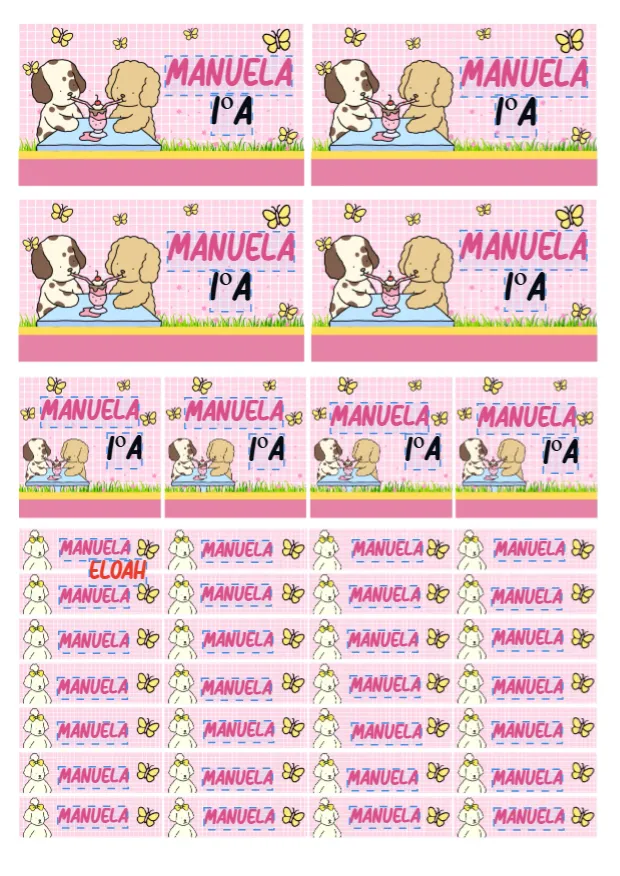 Convite Etiqueta escolar Bobbie Goods – Editar Online | Convitede