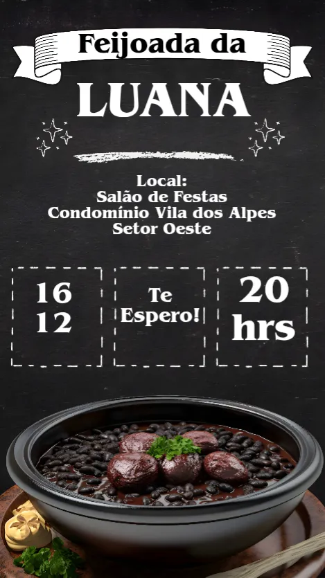 Convite Feijoada – Editar Online | Convitede