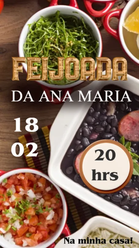 Convite Digital Feijoada para Aniversário - Personalize Agora | Convitede