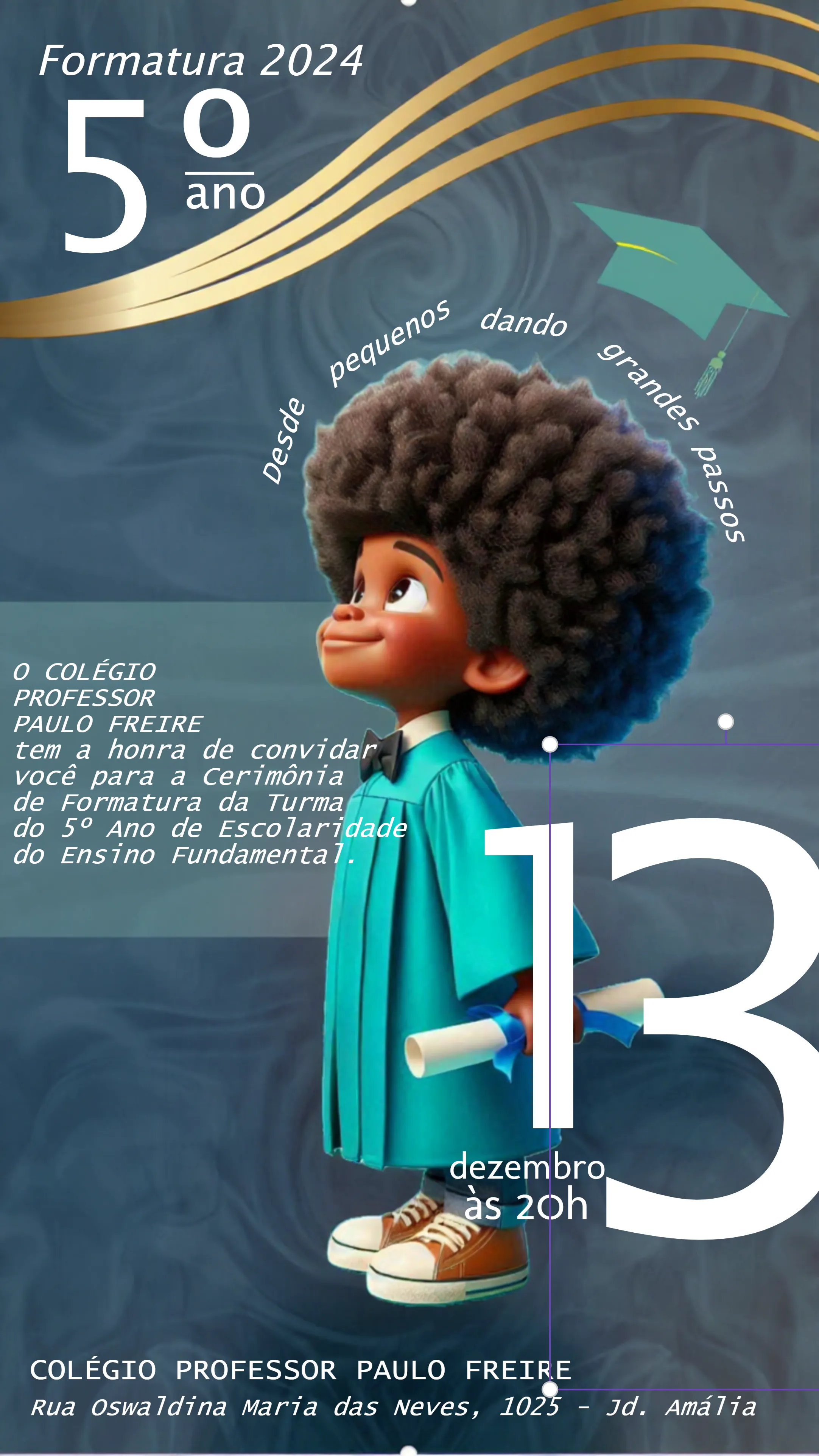 Digital Invitation Children's Elementary School Graduation - Celebrate ...