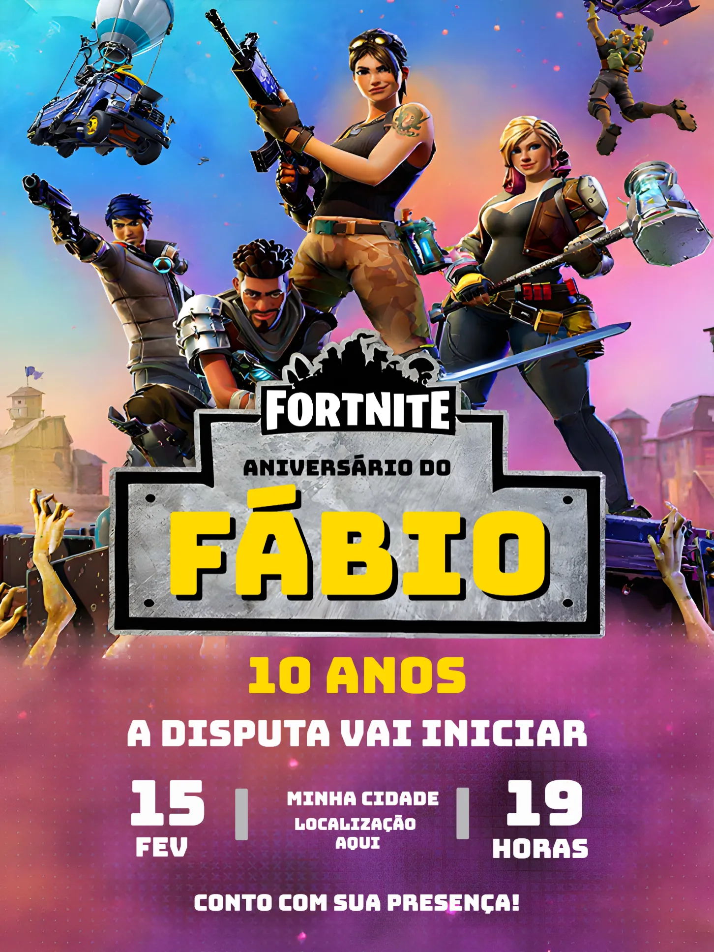 Free Fortnite Digital Invitations | Editable Templates, Models ...