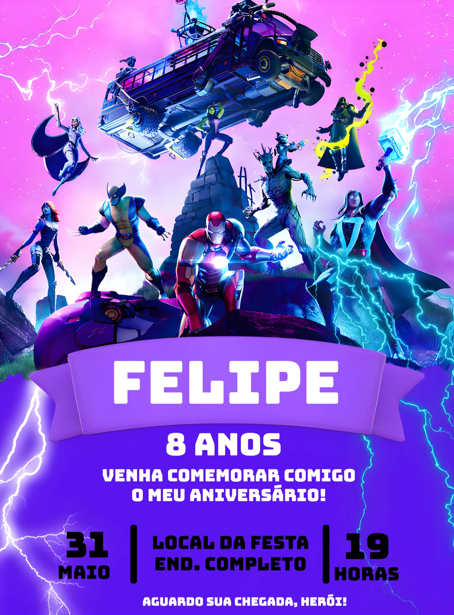 Digital Invitation Fortnite Heroes Thor - Top Searches | Convitede