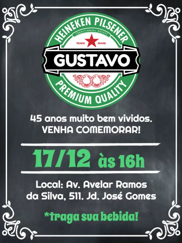 Heineken Man Invitation - Attractive and Modern Birthday | Convitede