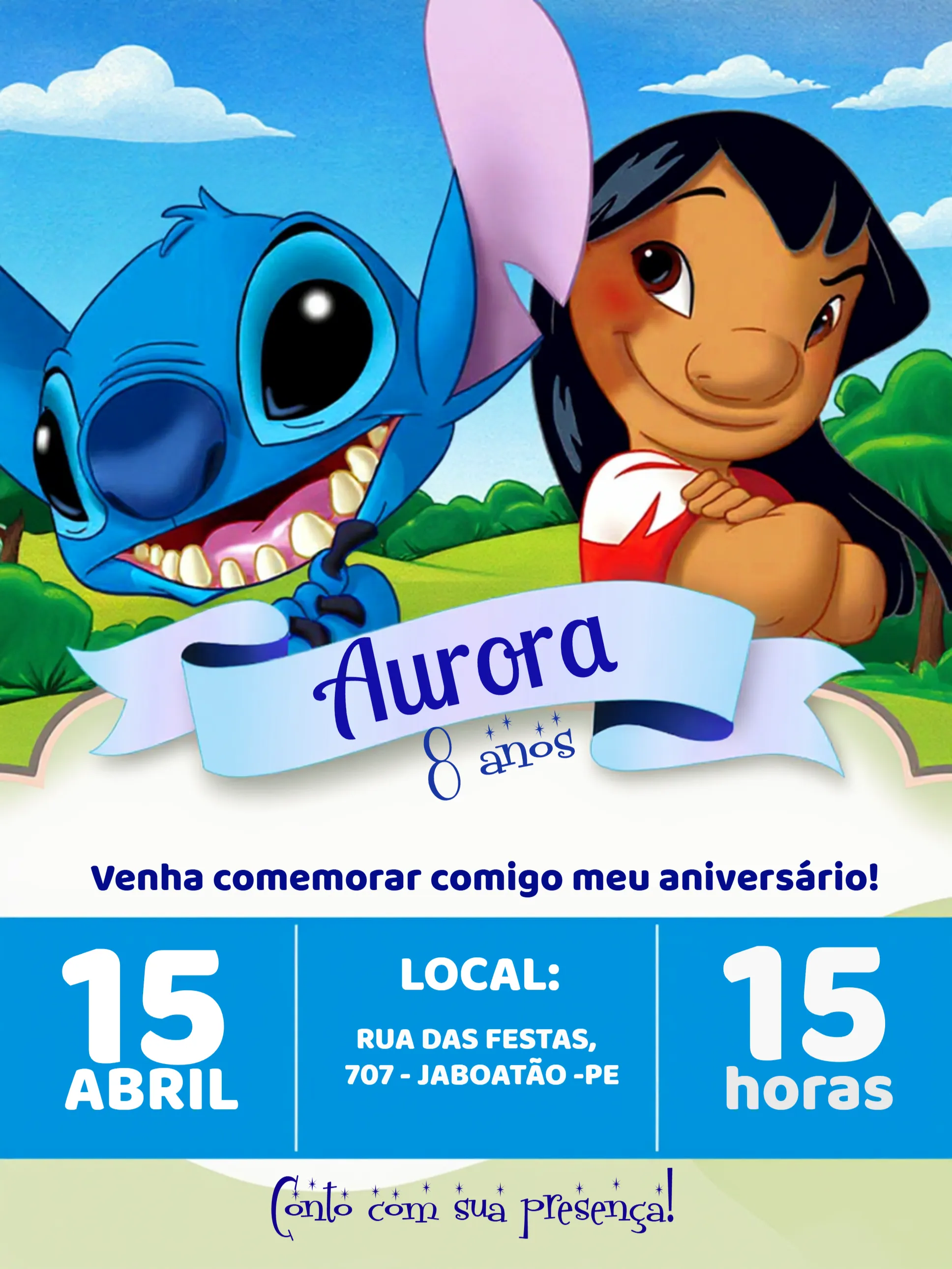 Digital Invitation Lilo Stitch Colorful - Top Searches | Convitede