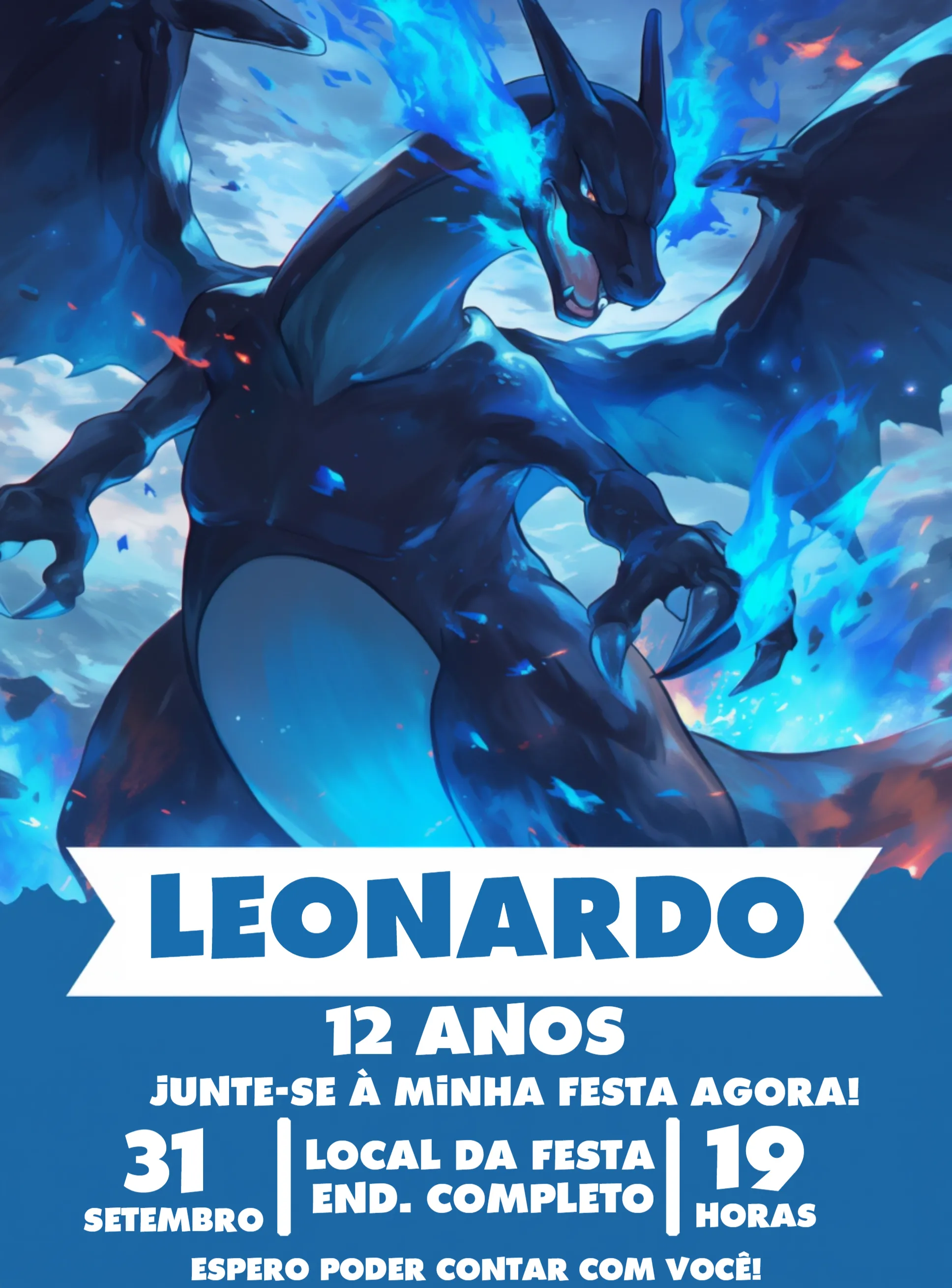 Digital Mega Charizard Invitation - Top Searches | Convitede