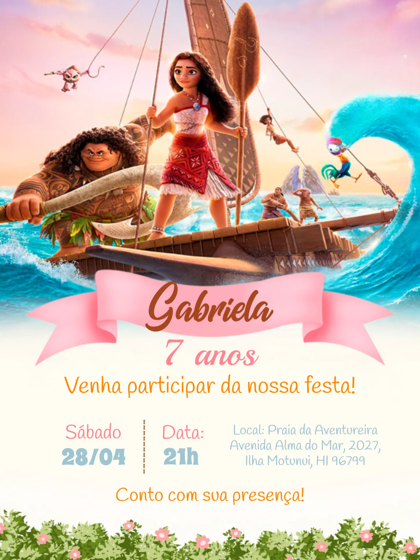 Invitación Digital Moana 2 Maui - Más Buscados | Convitede