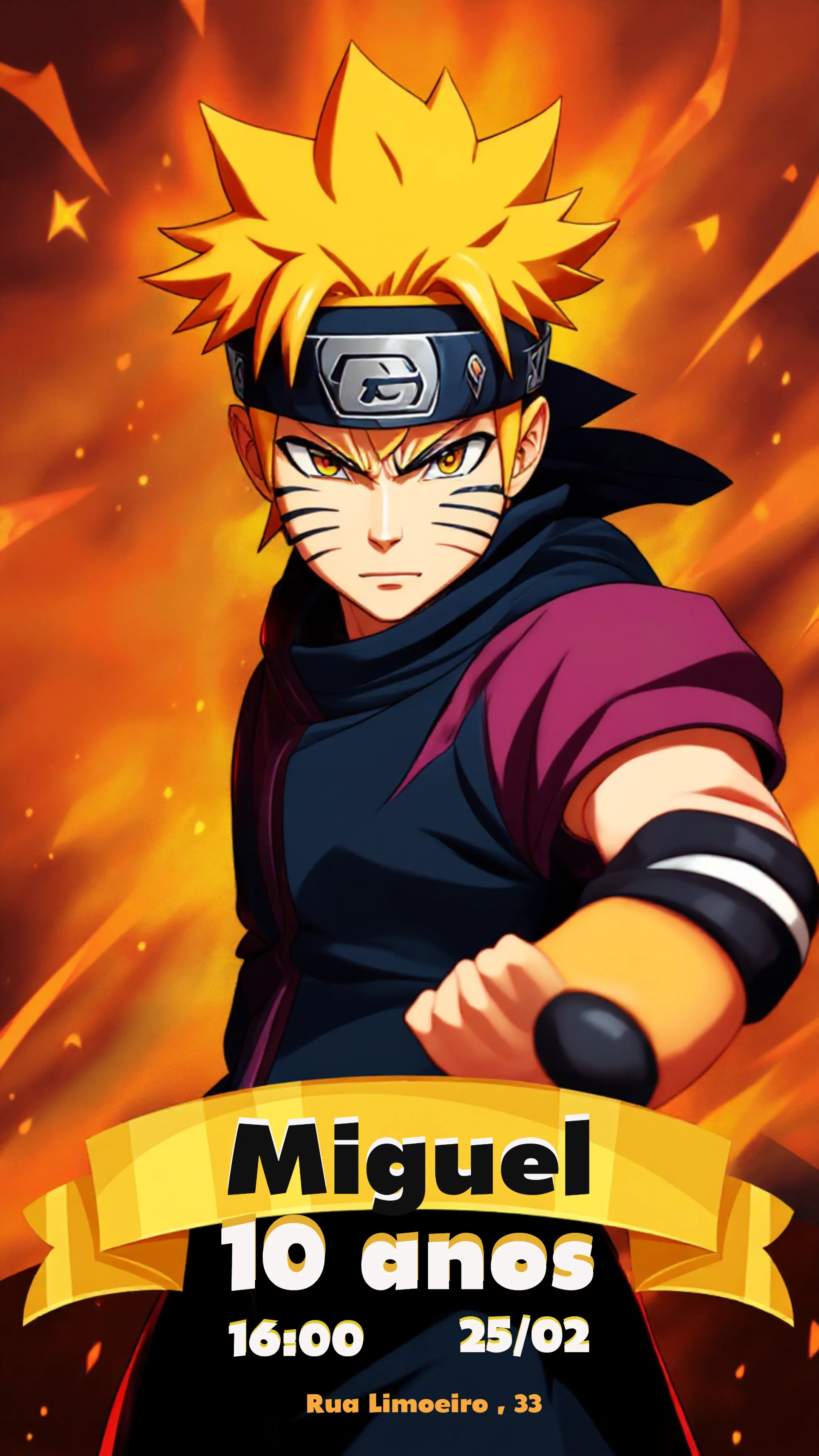 Digital Invitation Naruto Send - Children's Birthday | Convitede