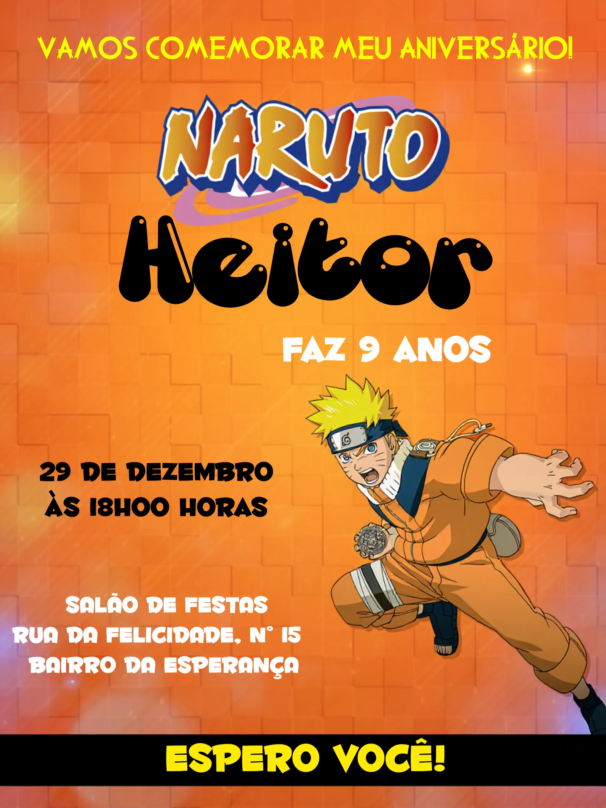 Digital Invitation Naruto Logo - Children's Birthday | Convitede