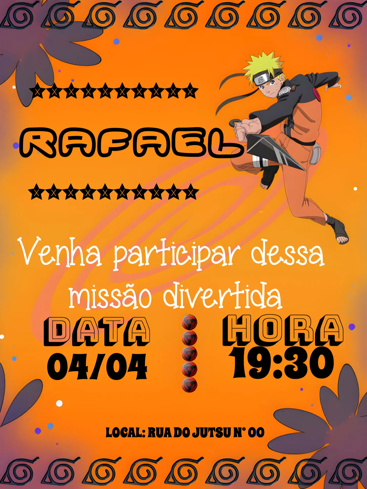 Digital Invitation Naruto Sakura - Children's Birthday | Convitede