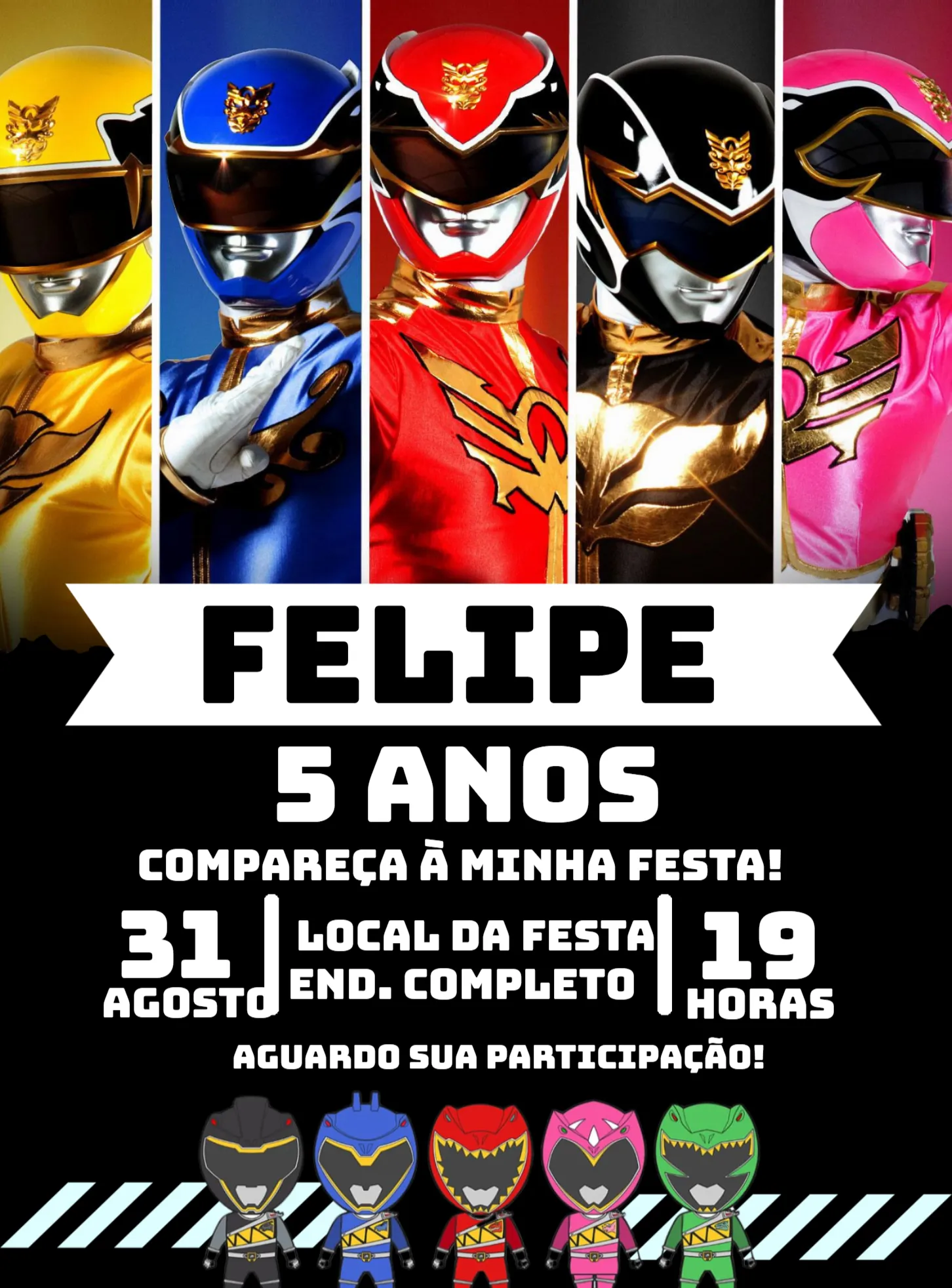 Power Rangers Para Imprimir Grátis | Templates Editáveis, Modelos e ...