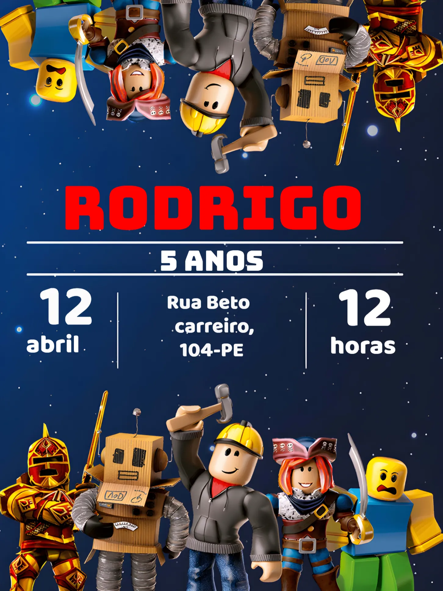Invitación Digital Roblox - Más buscados para Fiestas | Convitede