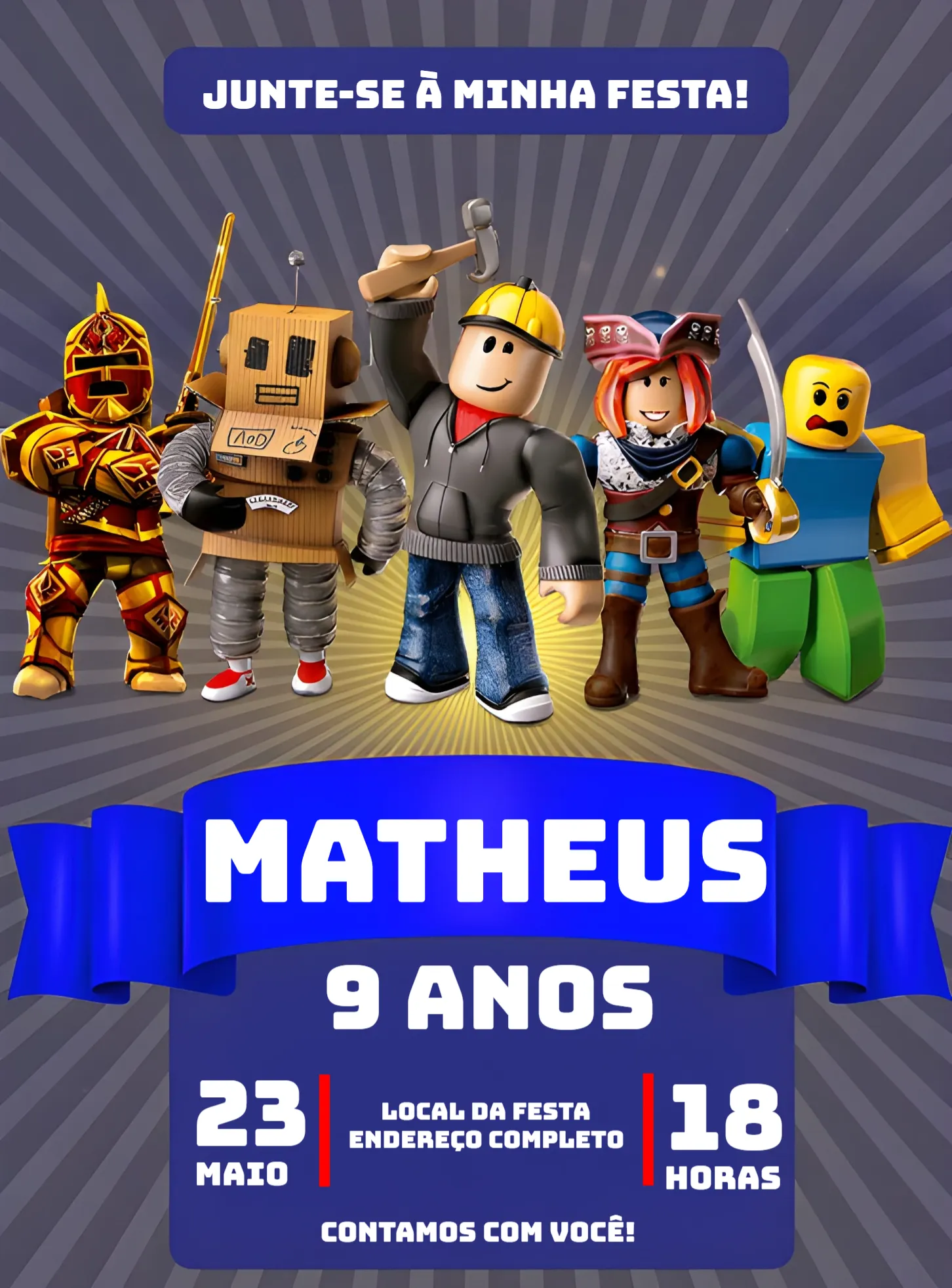 Digital Roblox Boy Invitation - Top Searches | Convitede