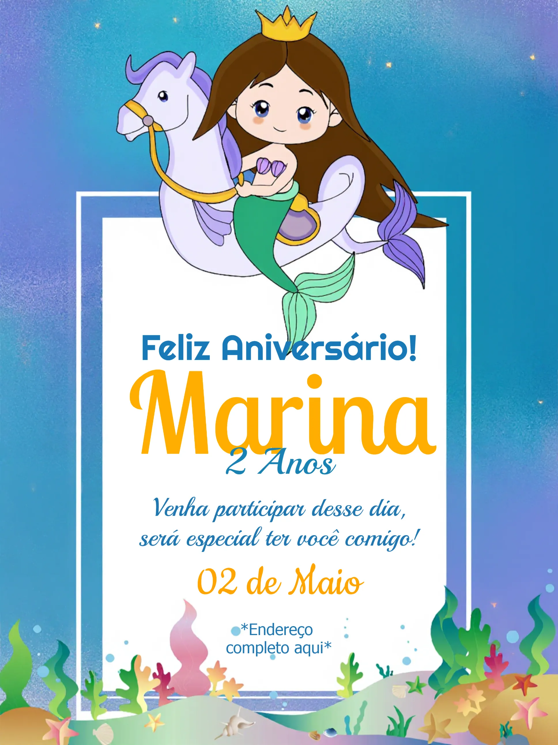 Mermaid Online Digital Invitation - Top Searches | Convitede
