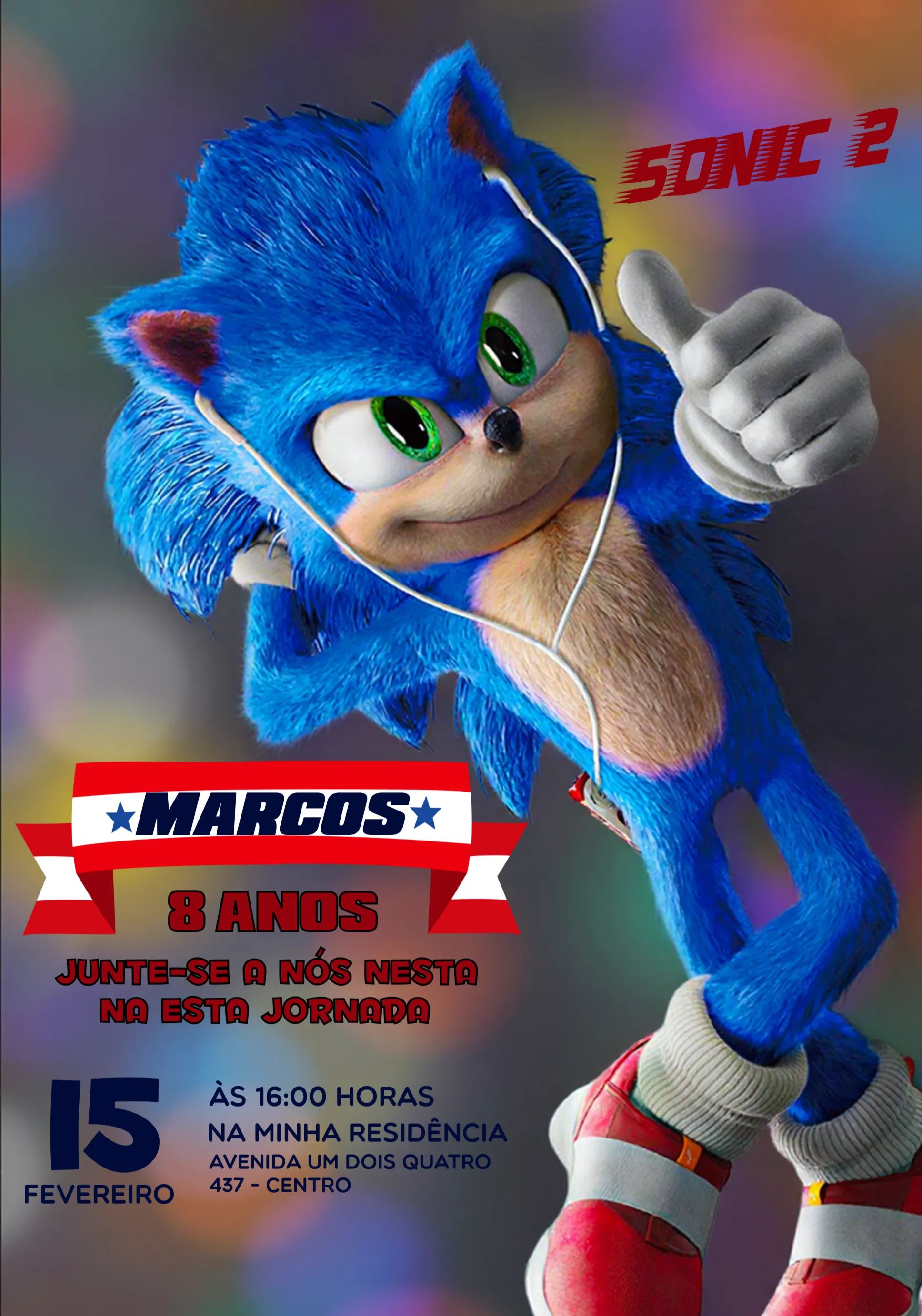 Invitación Digital Sonic Azul - Más Buscados | Convitede