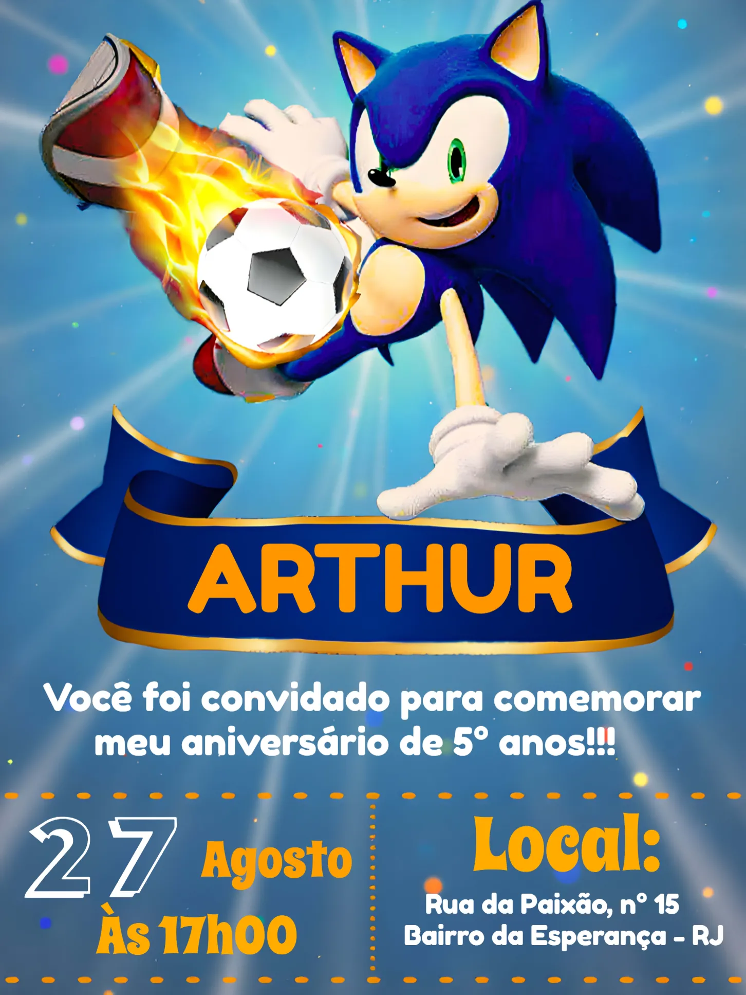 Convite Digital Sonic - Mais Pesquisados para Festas | Convitede