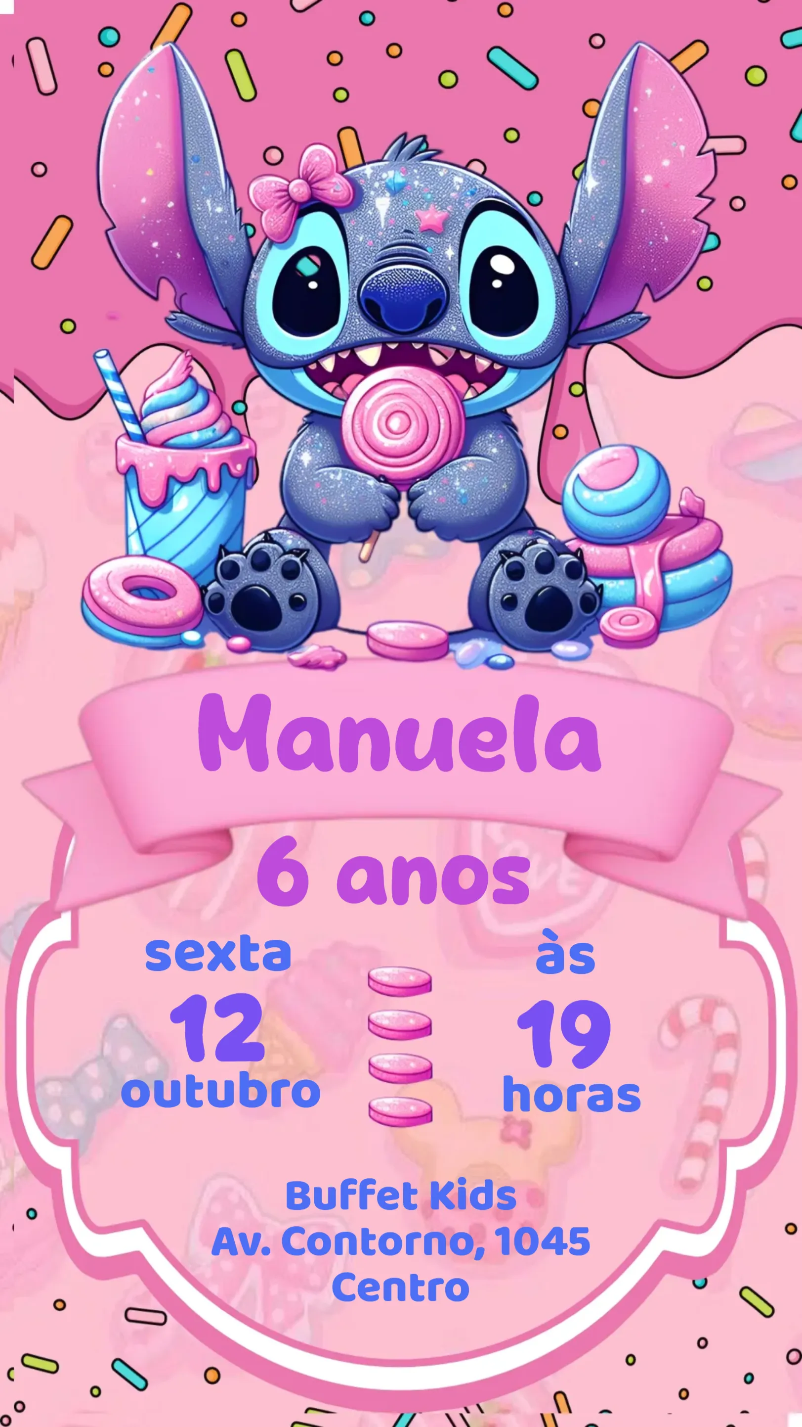 Digital Stitch Invitation - Fun Kids Birthday | Convitede