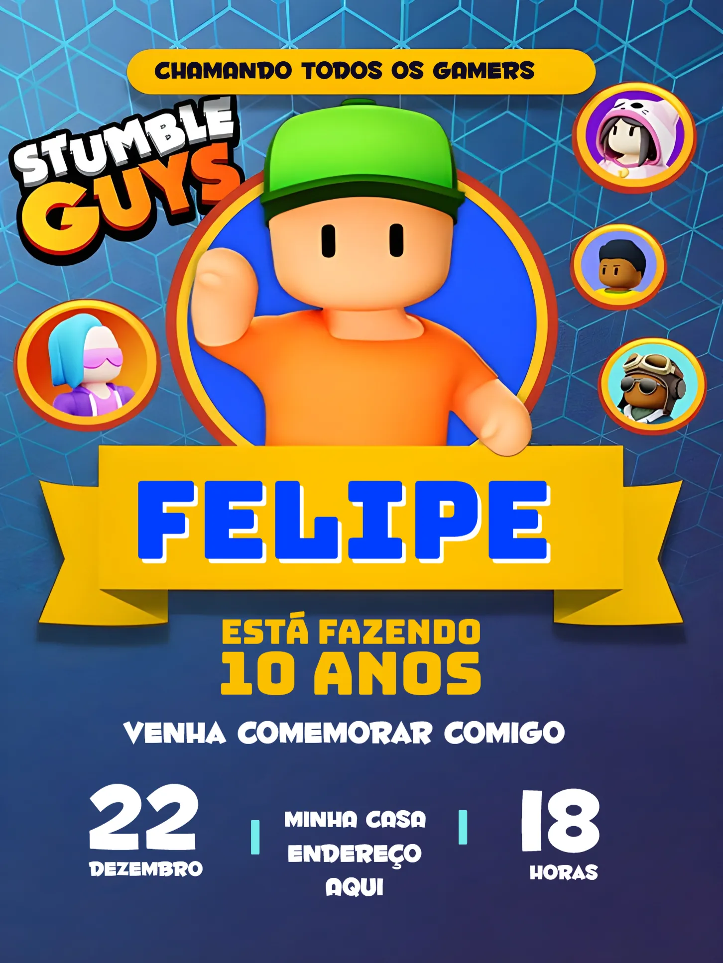 Kit Festa Stumble Guys Para Imprimir Grátis | Templates Editáveis ...