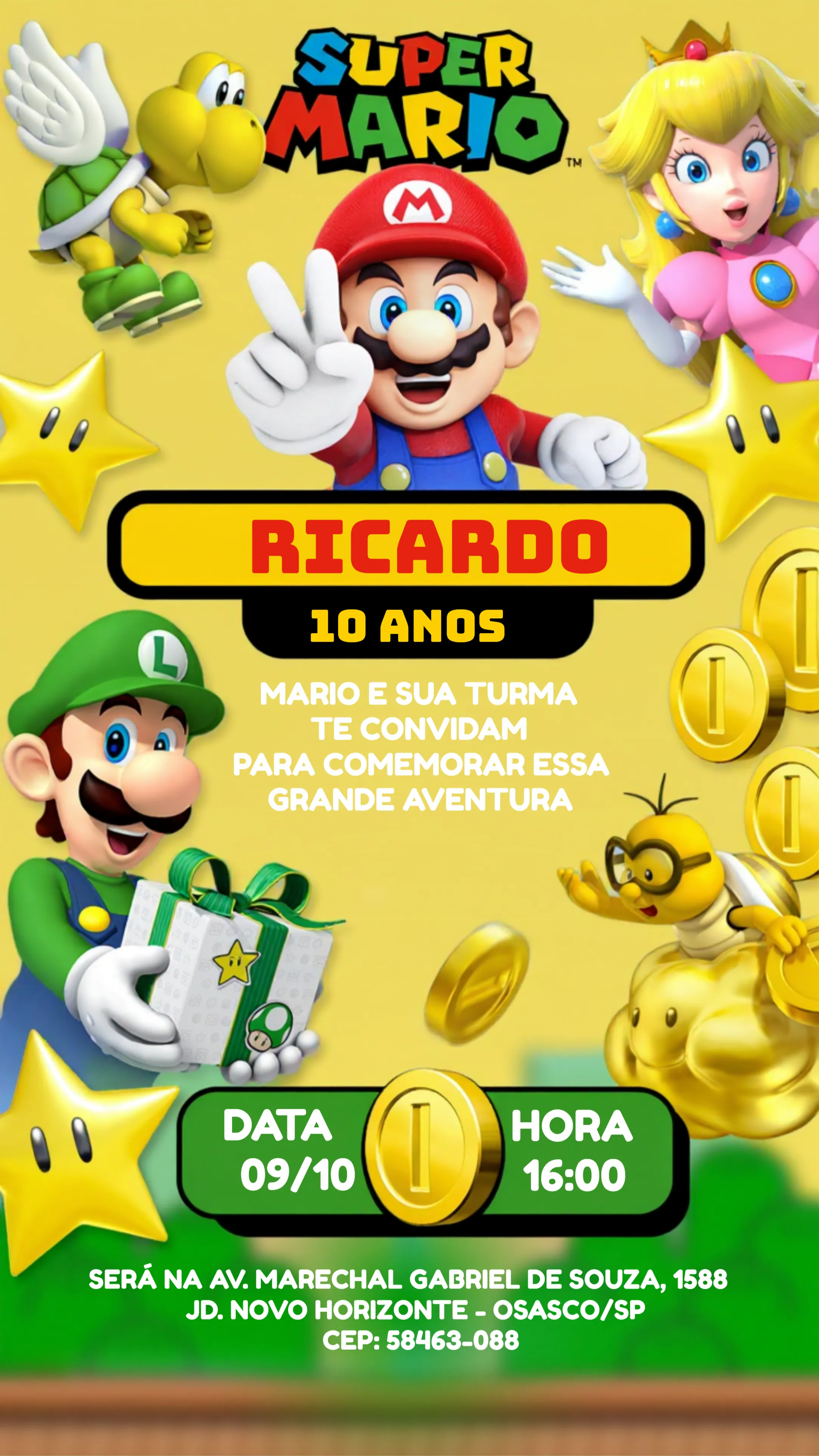 Invitacion De Luigi Grátis | Templates Editáveis, Modelos e Recursos ...