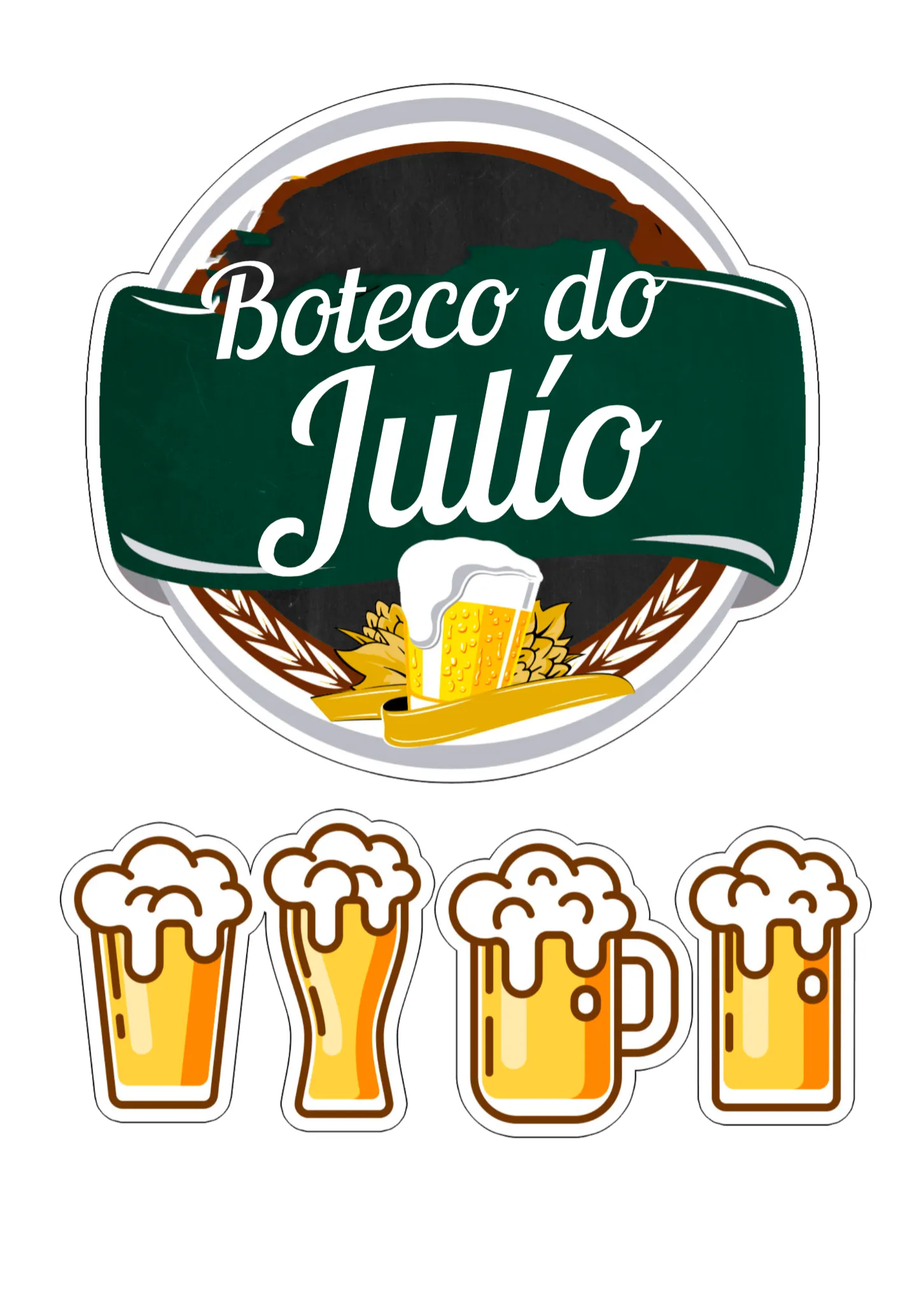 Topo De Bolo Boteco - Convite Digital Criativo | Convitede