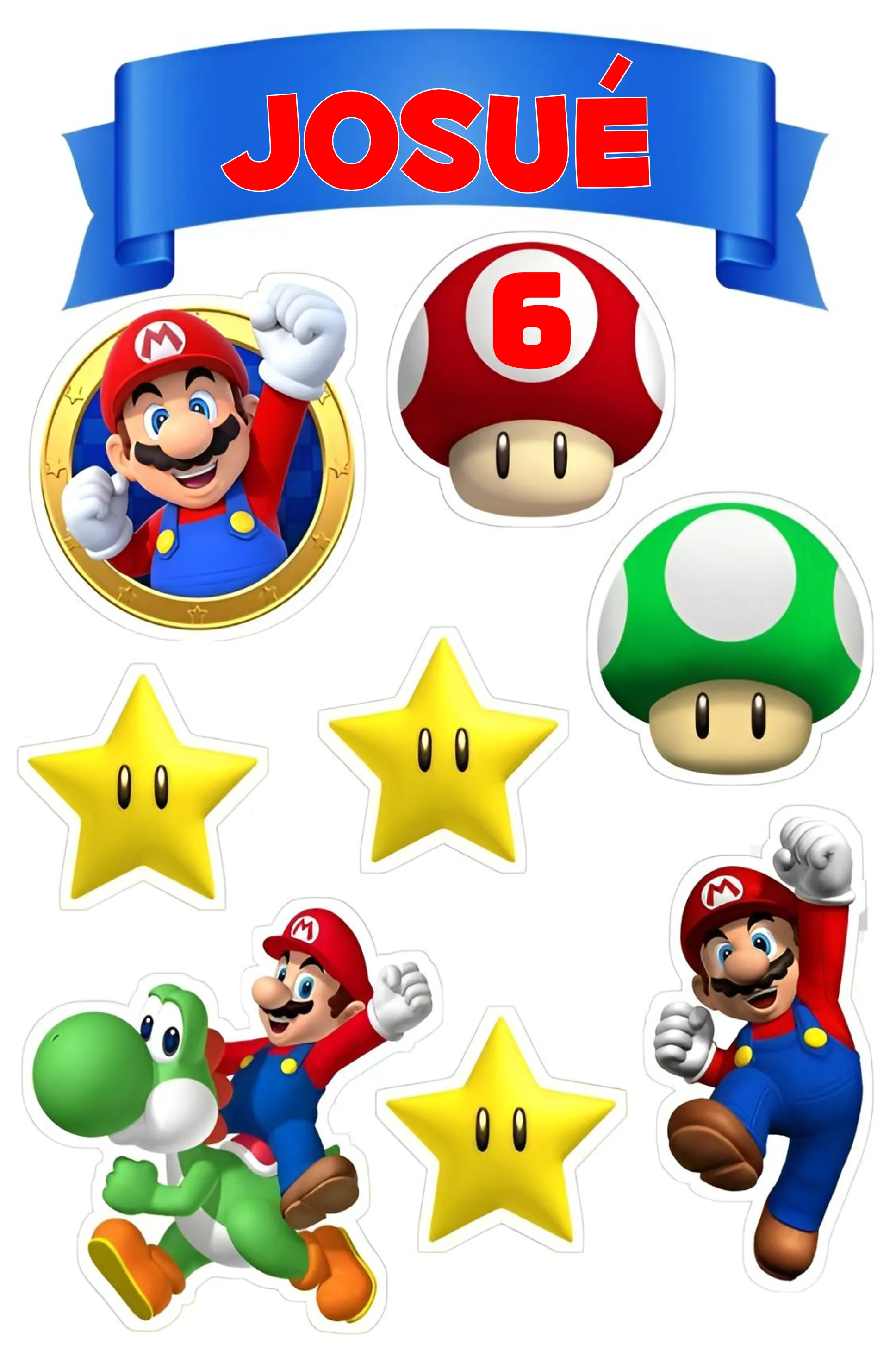 Super Mario Bros Cake Topper - Amazing Digital Invitation | Convitede