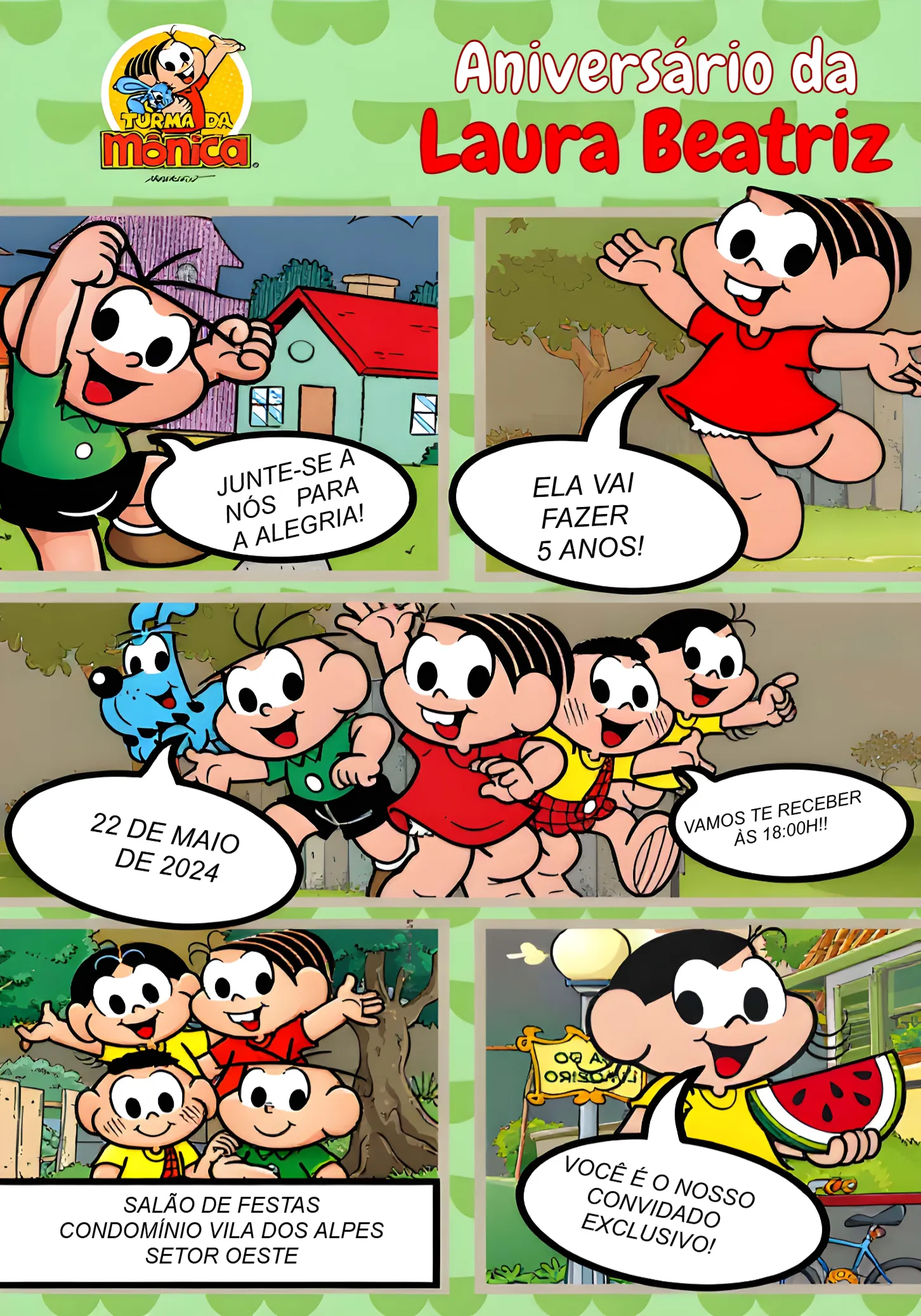 Convite Digital Turma Da Mônica Logo - Aniversário Infantil | Convitede